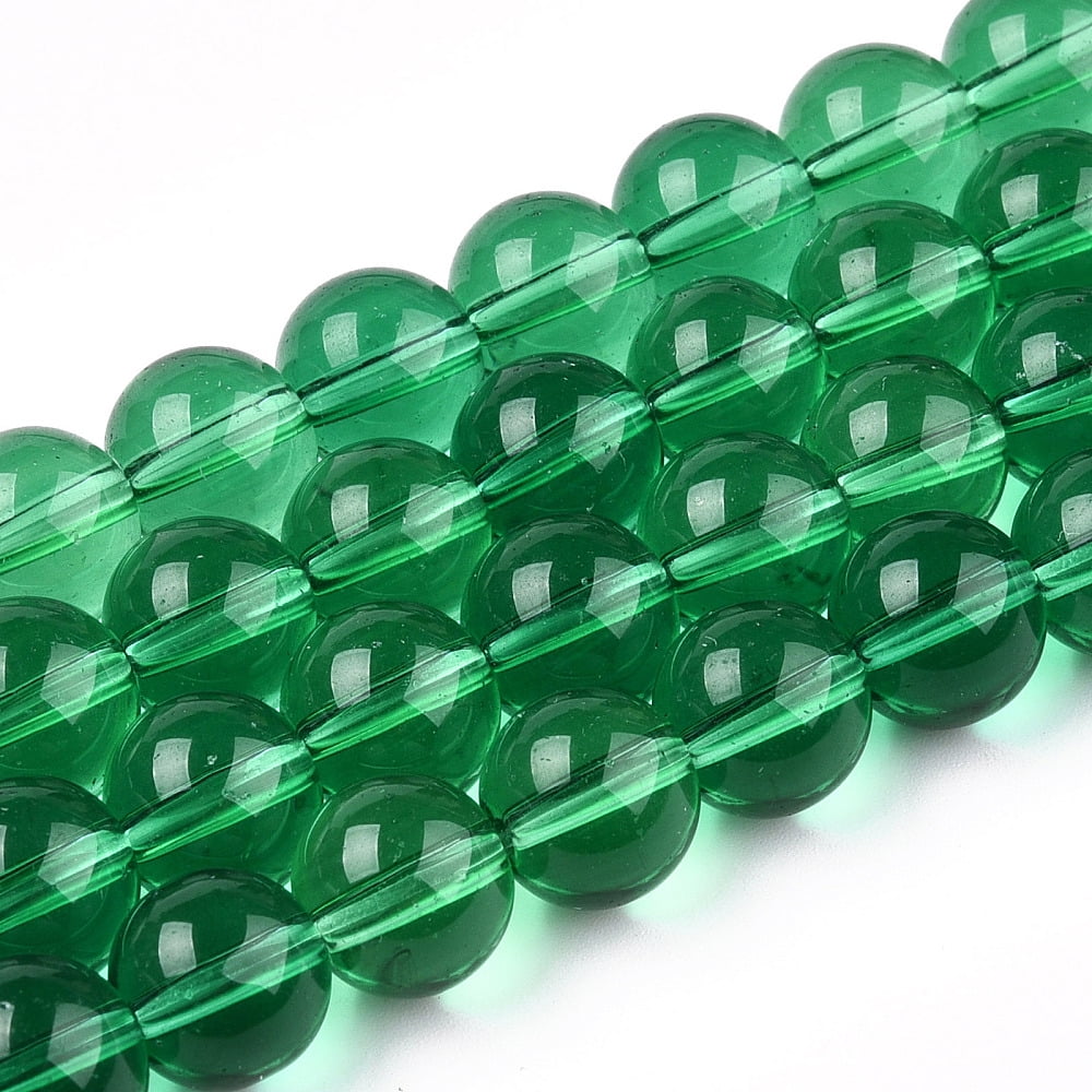 20strands Transparent Glass Beads Strands Round Sea Green 8~8.5mm Hole ...