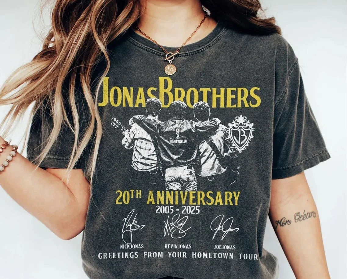 20th Anniversary Of Jonas Shirt Greetings from Your Hometown Tour Jonas Bro.thers - Walmart.com