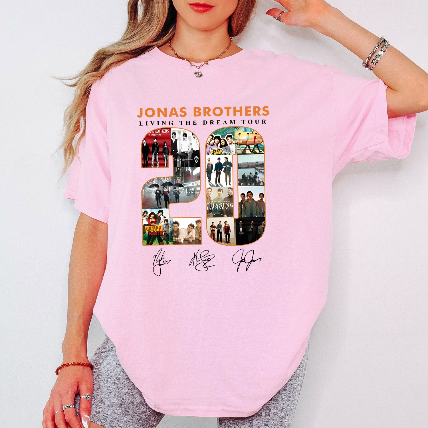 20th Anniversary Of Jonas Shirt, Living The Dream Tour 2025 T-shirt ...