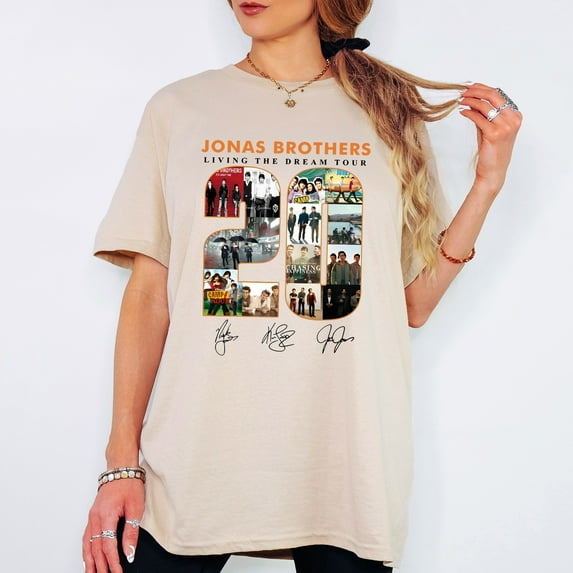 20th Anniversary Of Jonas Shirt, Living The Dream Tour 2025 T-shirt ...