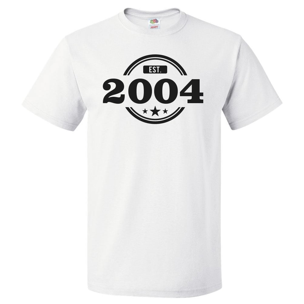 21st Birthday Gift For 21 Year Old Established 2004 T Shirt - Walmart.com