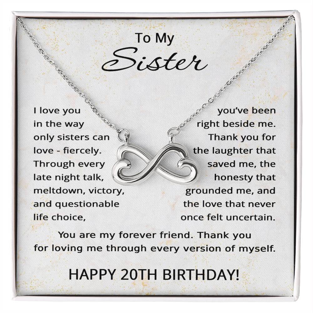 20th Birthday Gifts for Sister - To My Sister Necklace from Sister - 20 ...