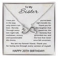 20th Birthday Gifts for Sister - To My Sister Necklace from Sister - 20 ...