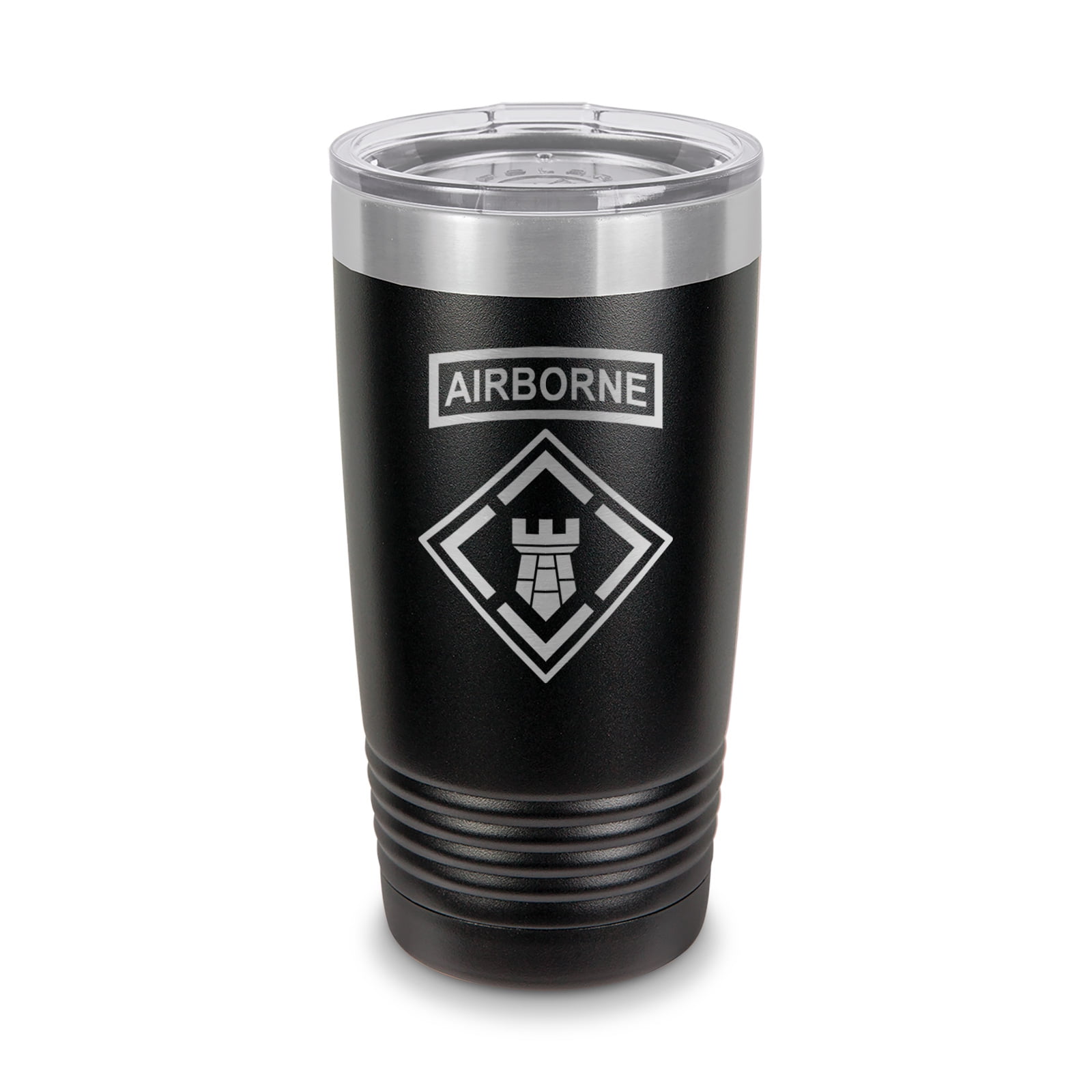 20th Engineer Brigade Tumbler 20 oz - Laser Engraved w/ Clear Lid ...