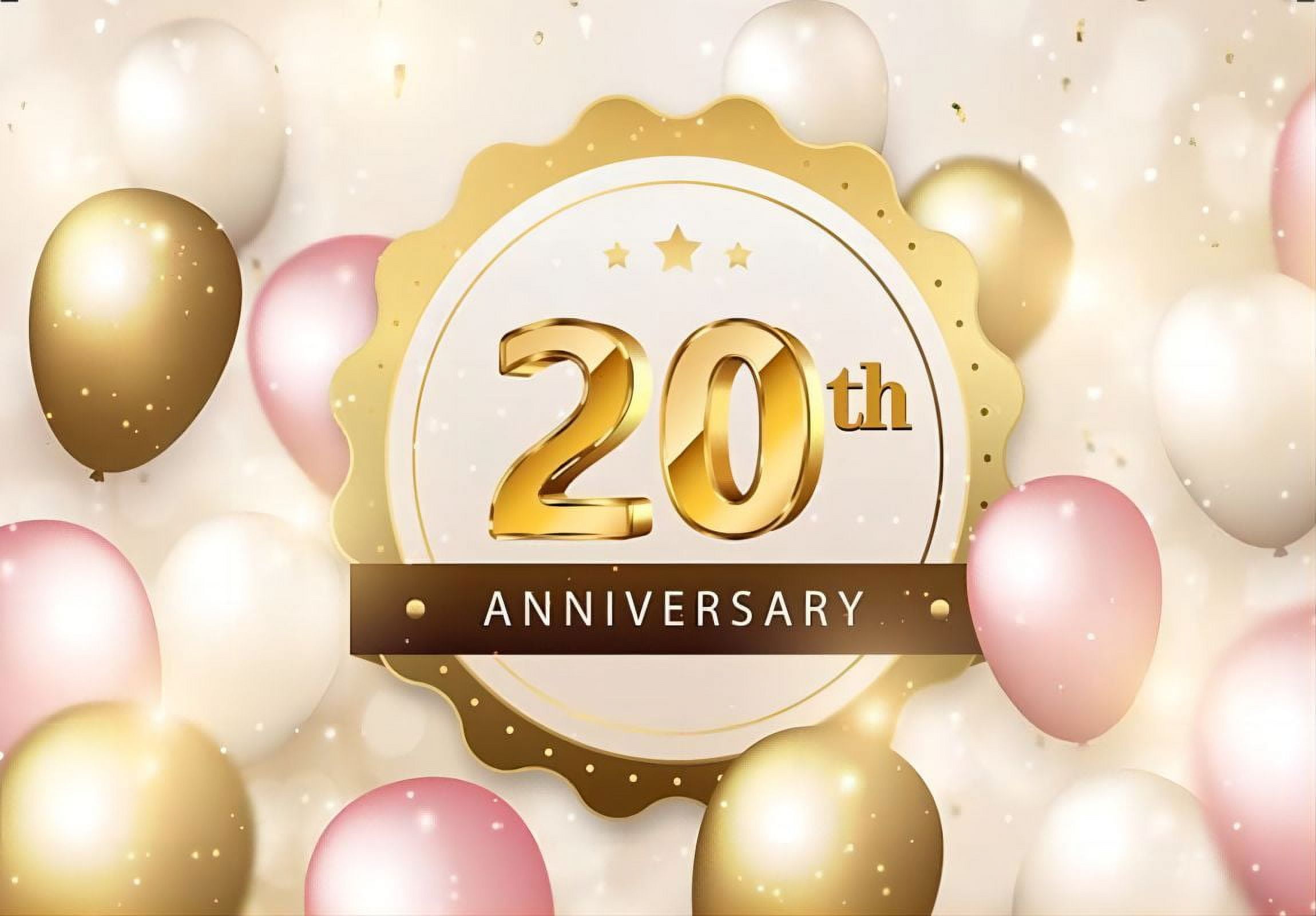 20th Happy Birthday Backdrop for Photography Golden Crown Happy ...