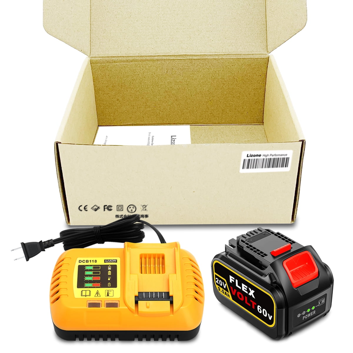 20v/60v Max 9Ah DCB609 Battery and charger kit for DEWALT 20v 60v 9.0Ah ...