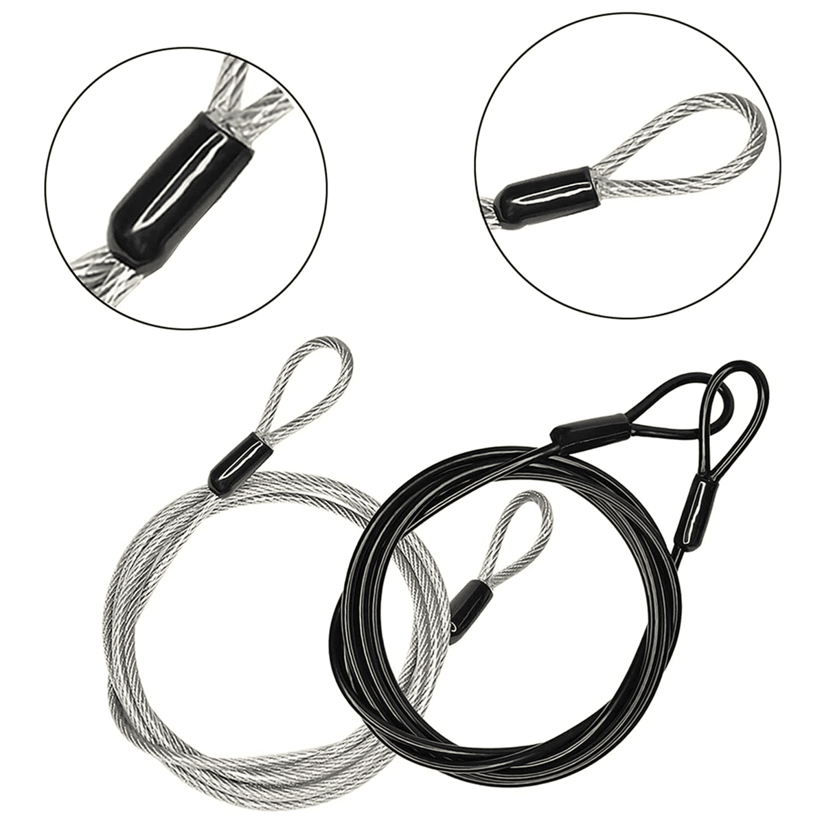 20x 100CM/3.3Ft Long Travel Security Cable Lock,Braided Steel Coated ...