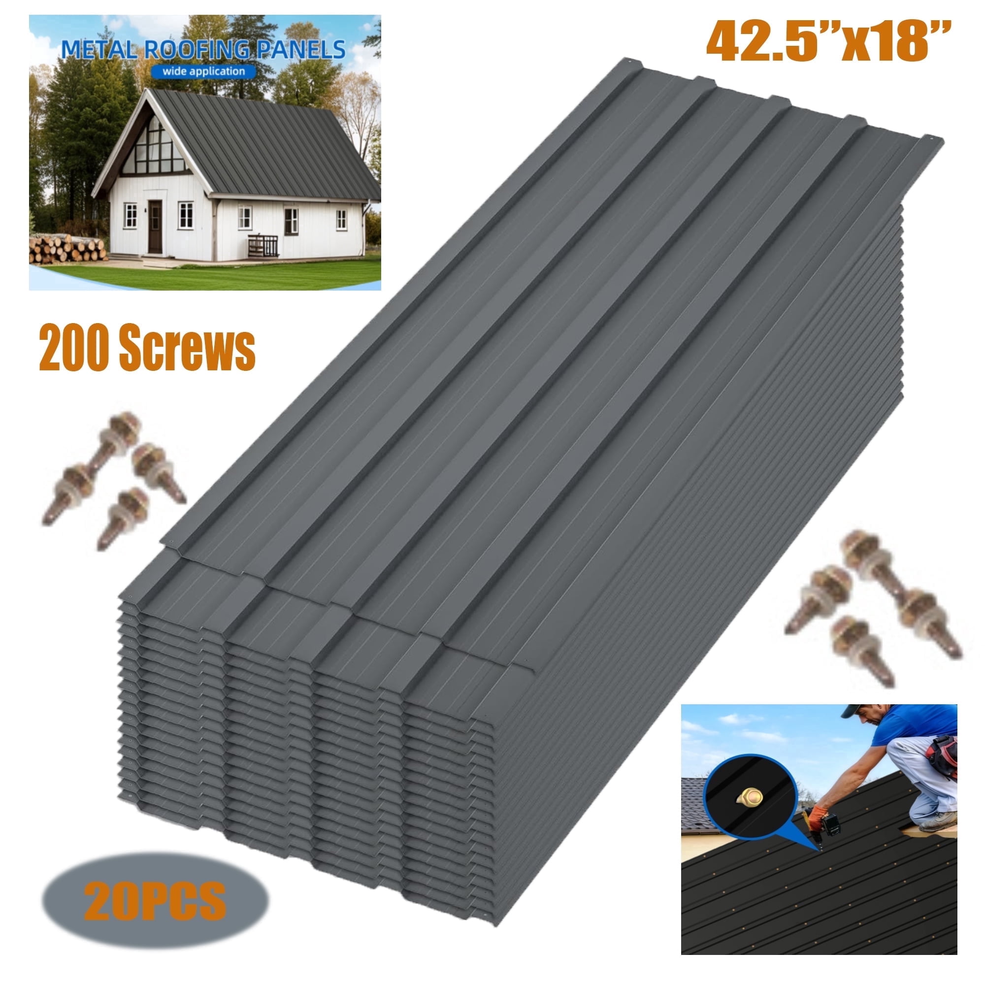 20x 105 Sq Ft Galvanized Metal Roofing Panels for Outdoor Pergola ...
