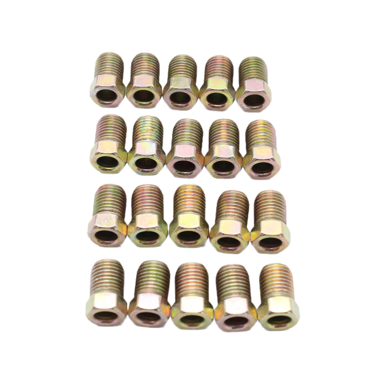 20x 3/8-24 Inverted Tube Fitting Interior Vehicle Parts Gold Threads ...