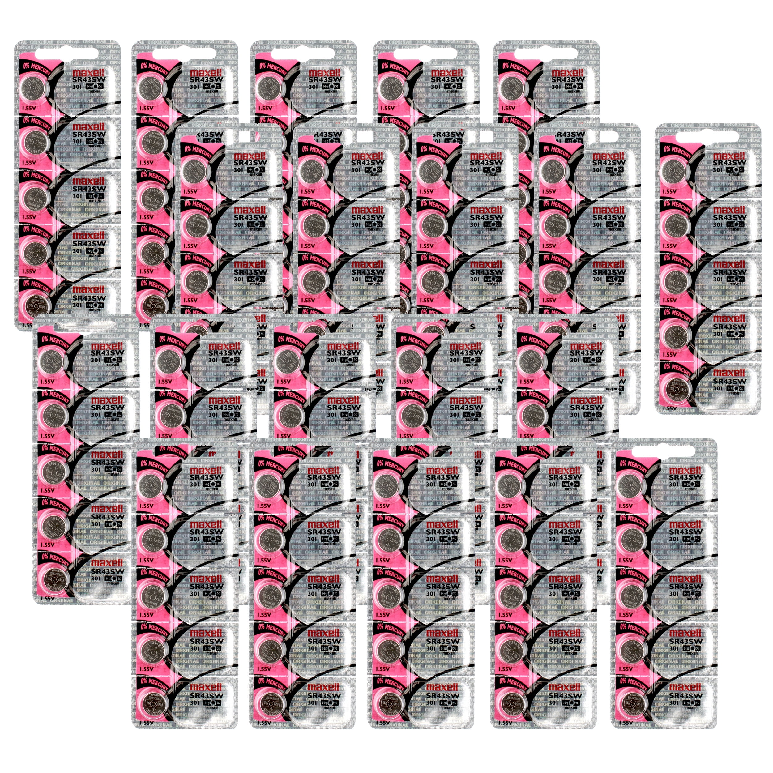 20x 5PK Maxell Silver Oxide SR43SW High Drain Watch Battery Replace 386 ...