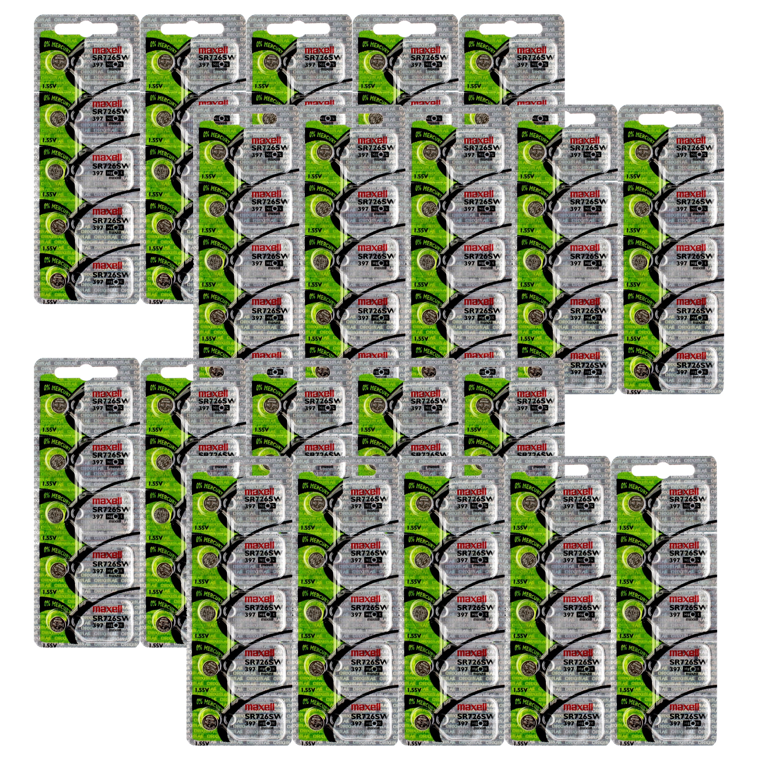 20x 5PK Maxell Silver Oxide SR726SW Low Drain Watch Battery Replaces ...