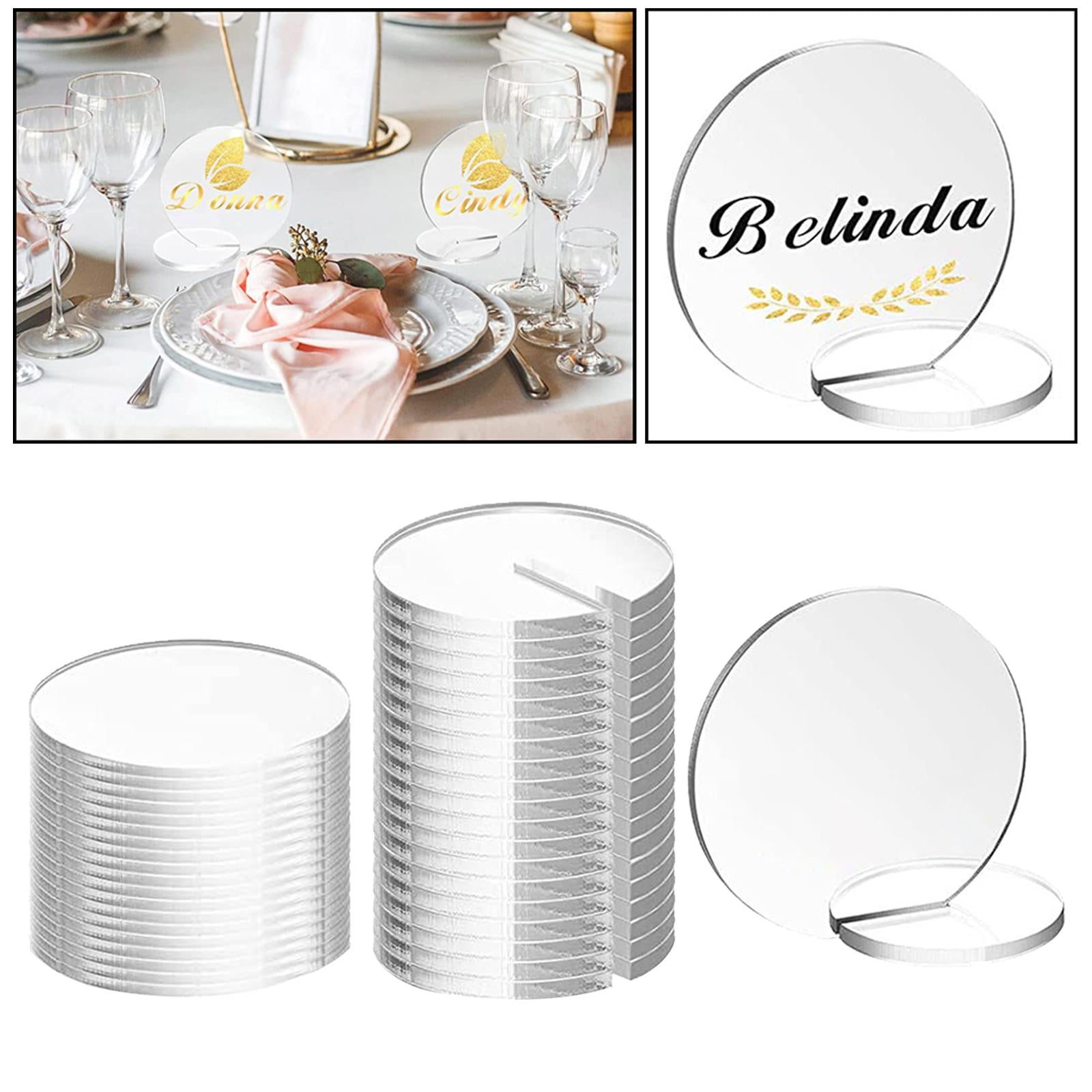 20x Acrylic Place Cards Blank with Stand Card Holder Table Seating ...