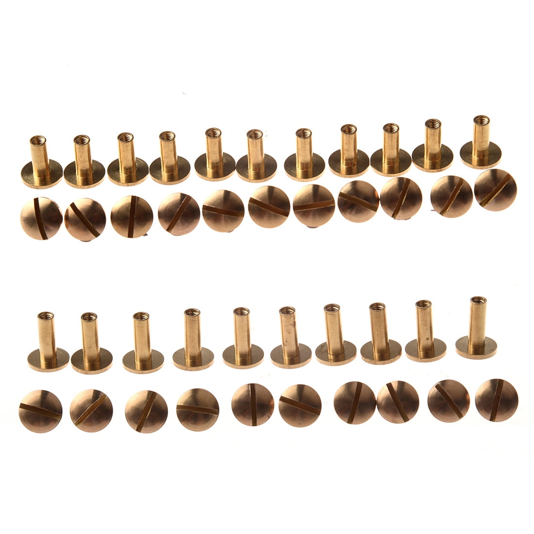 20x Arc Solid Brass Button Stud Screw Nail Screw Back Leather Rivet ...
