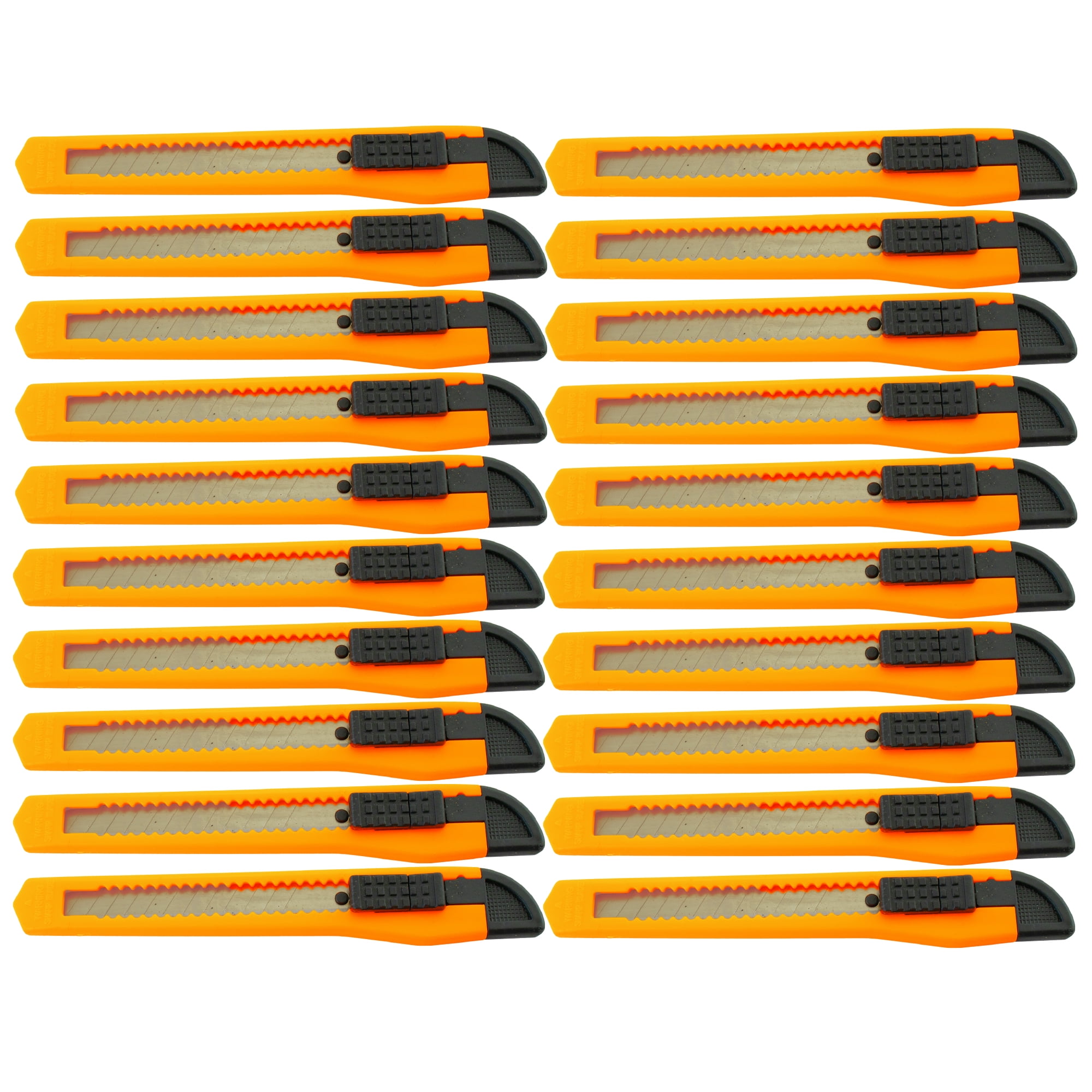 20x Bulk Small Neon Orange Utility Knife Box Cutters Snap Off Blade 9MM ...