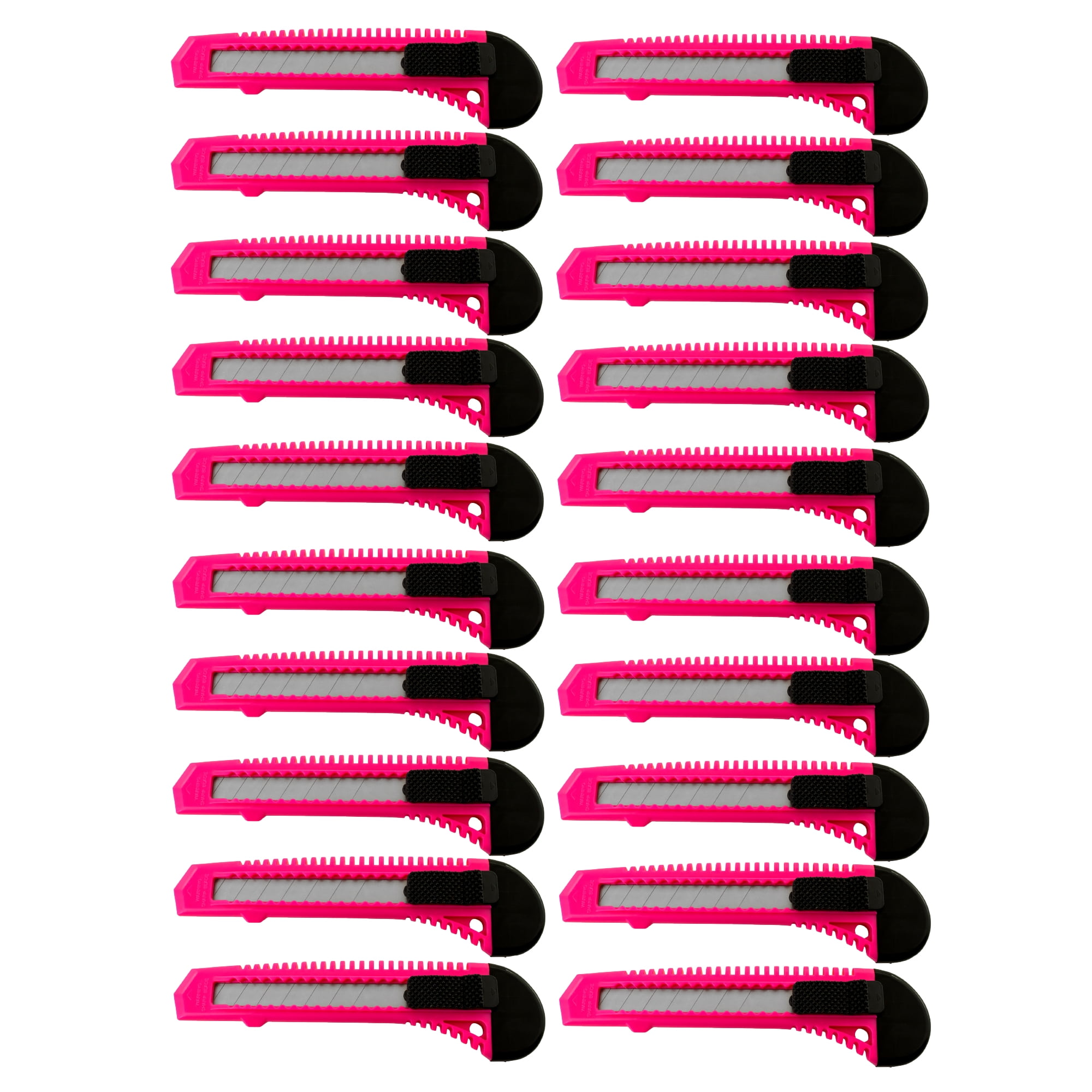 20x Bulk Utility Knife Box Cutters Snap Off Blade Neon Pink - Walmart.com