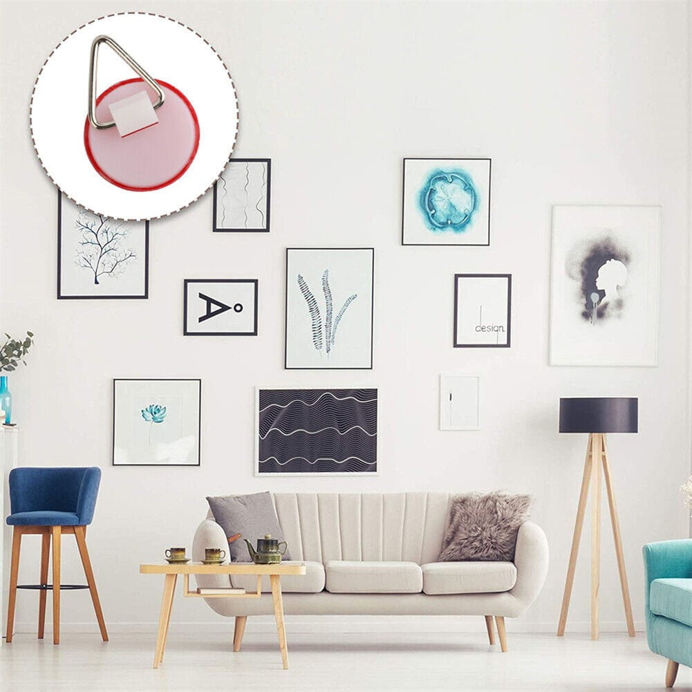 20x Disc Plate Hangers Picture Hanging Stick on Invisible Hooks ...