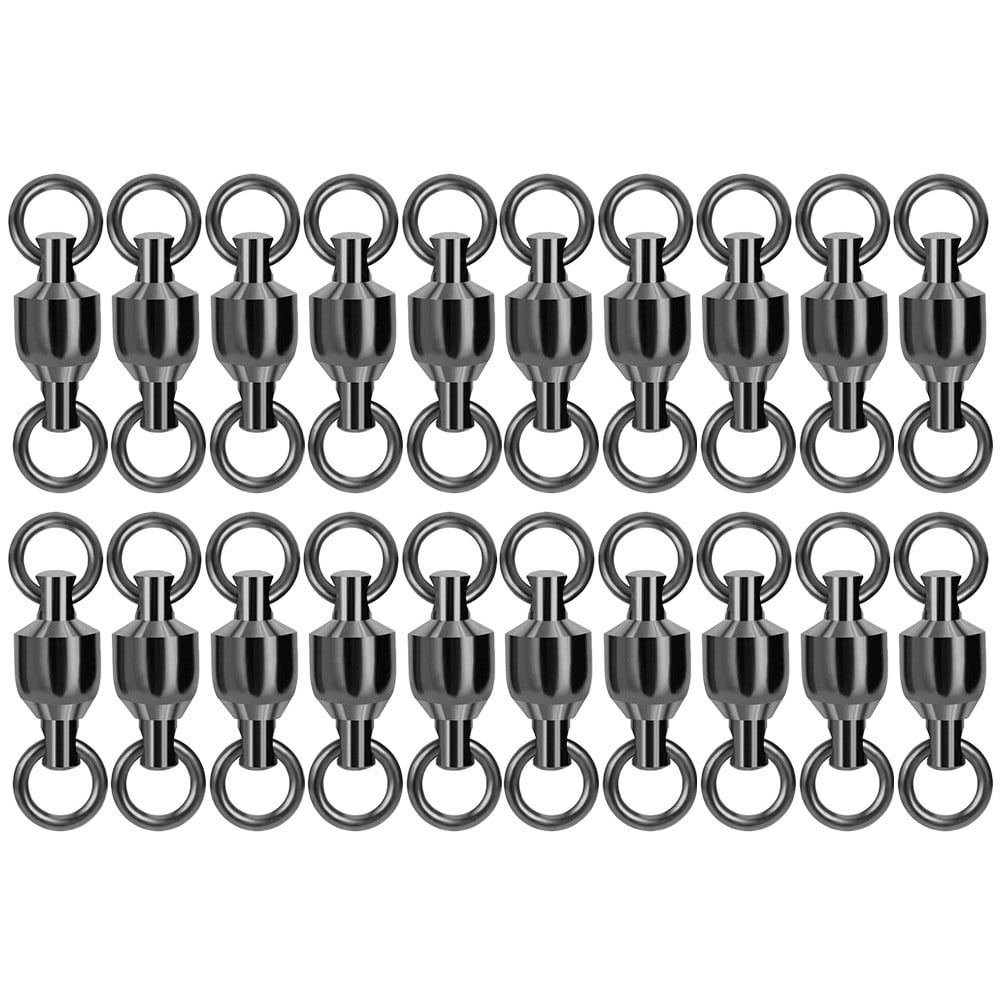 20x Fising Ball Bearing Swivels Split Rings for Sea Fishing 0/1/2/3/4/5 ...