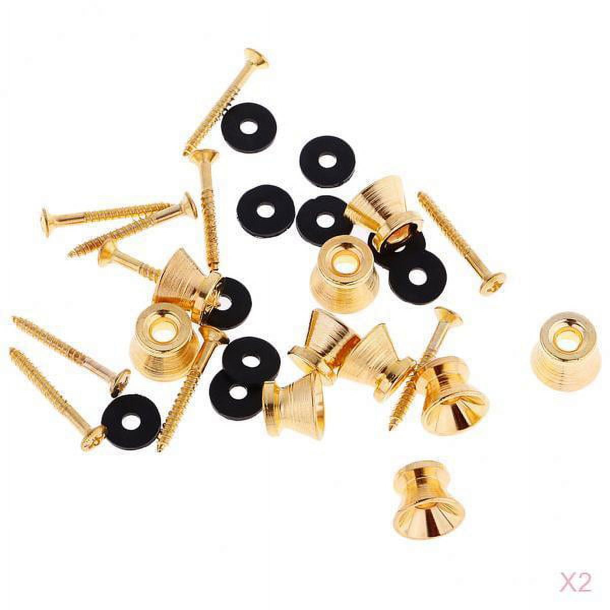 20x Golden Ukulele Electric Bass Guitar Strap Lock Metal End Buttons ...