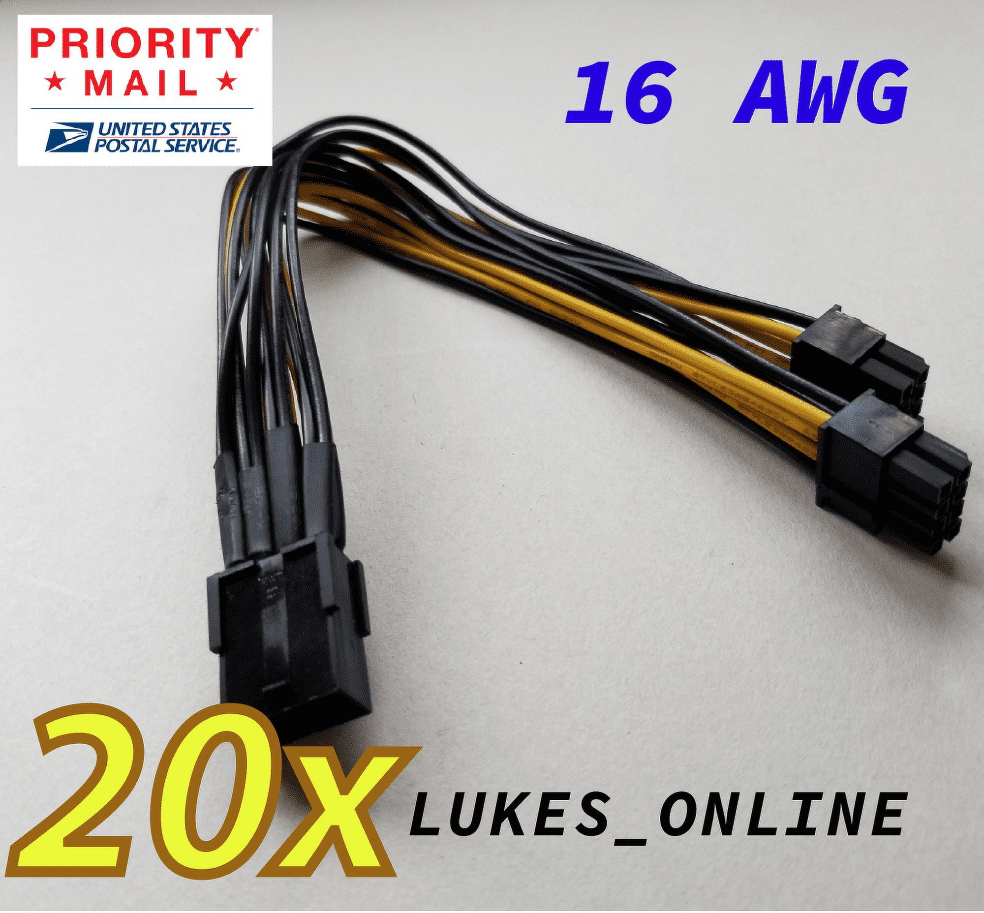 20x PCI-E 8-Pin To 6+2-Pin Splitter Cable Wire Adapter | Crypto Mine ...