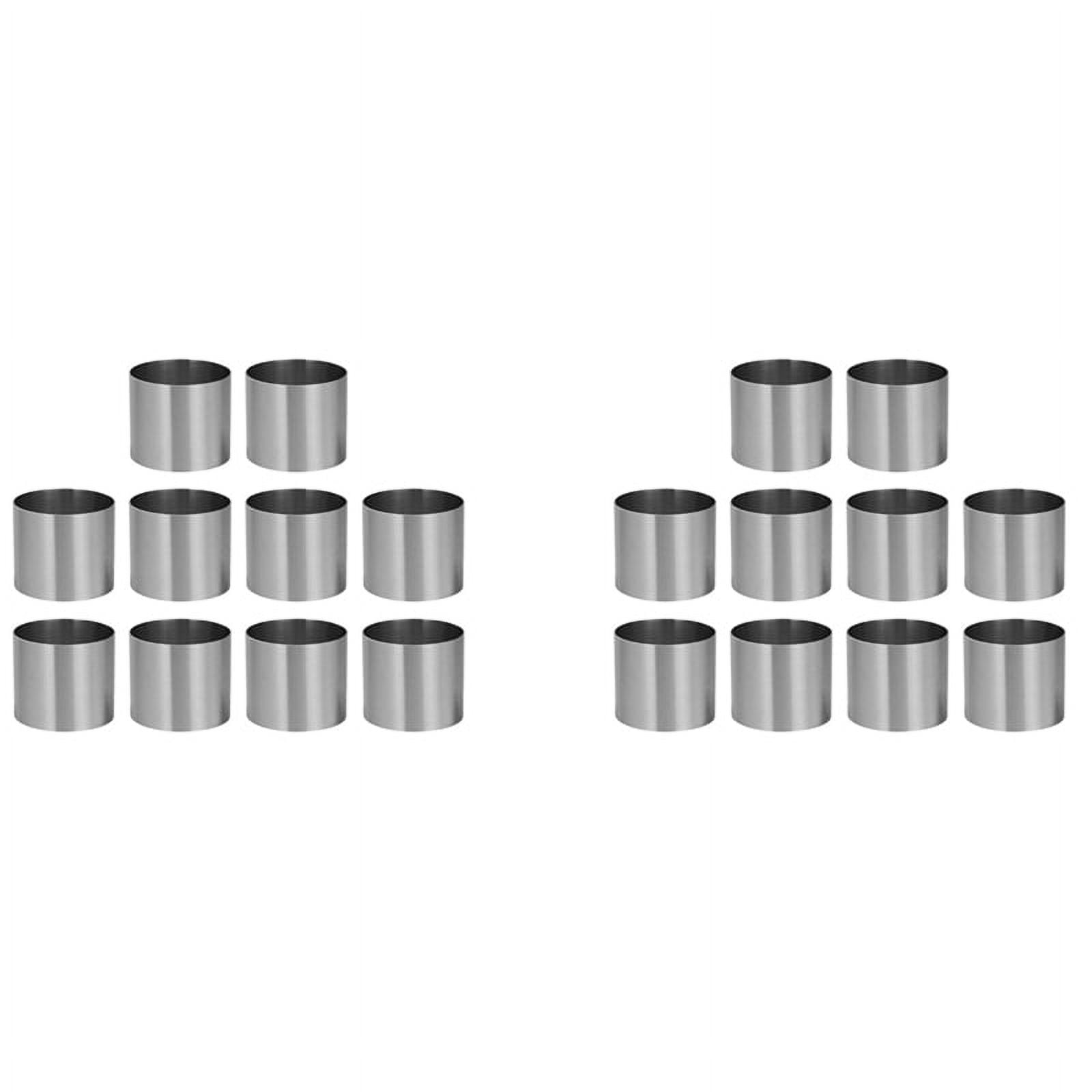 20x Round Cake Rings Mold, Pastry Ring Round Food Ring Stainless Steel ...