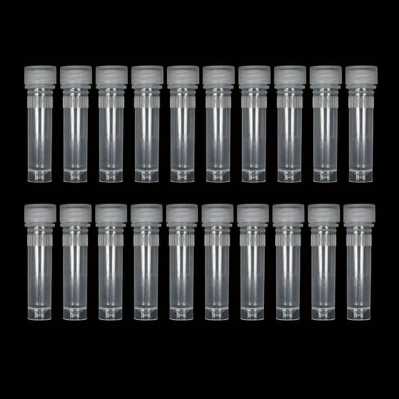 Small Plastic Vials in Clear and Amber for Scientific and Medical Use