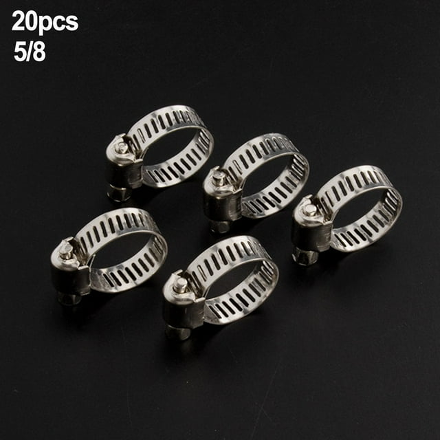 20x Stainless Steel Hose Clips Set Garden Hose Pipe Clamps Watering ...
