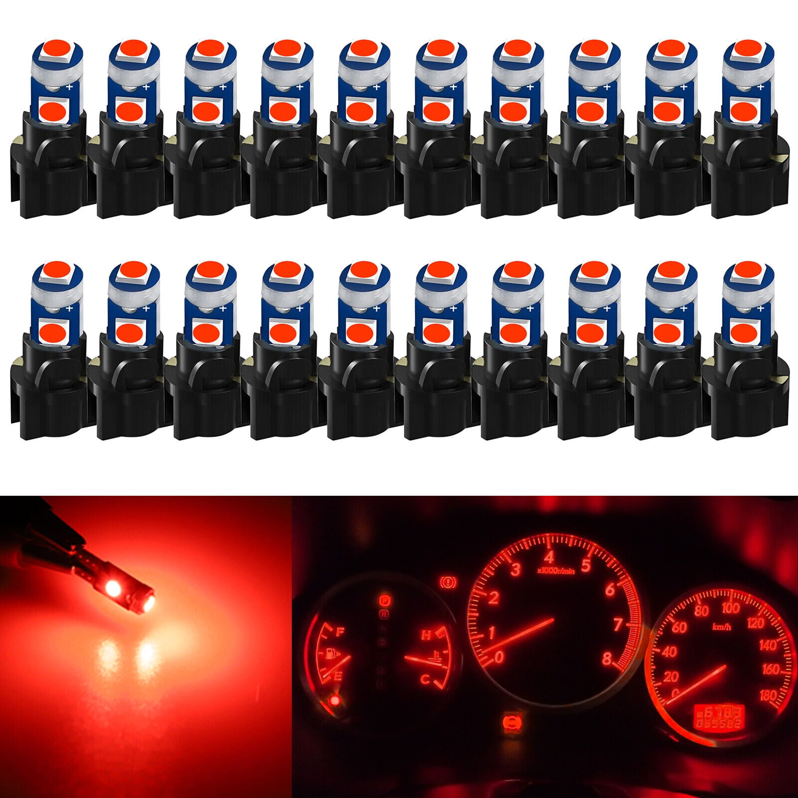 20x T5 74 17 37 3SMD LED Bulbs For Instrument Gauge Cluster Dash Light ...