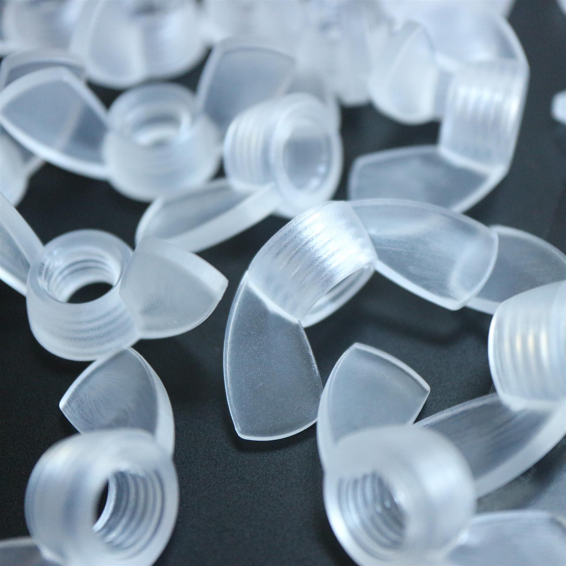 Pack of 20 Transparent Clear Plastic Acrylic M8 Butterfly, Wing Nuts ...