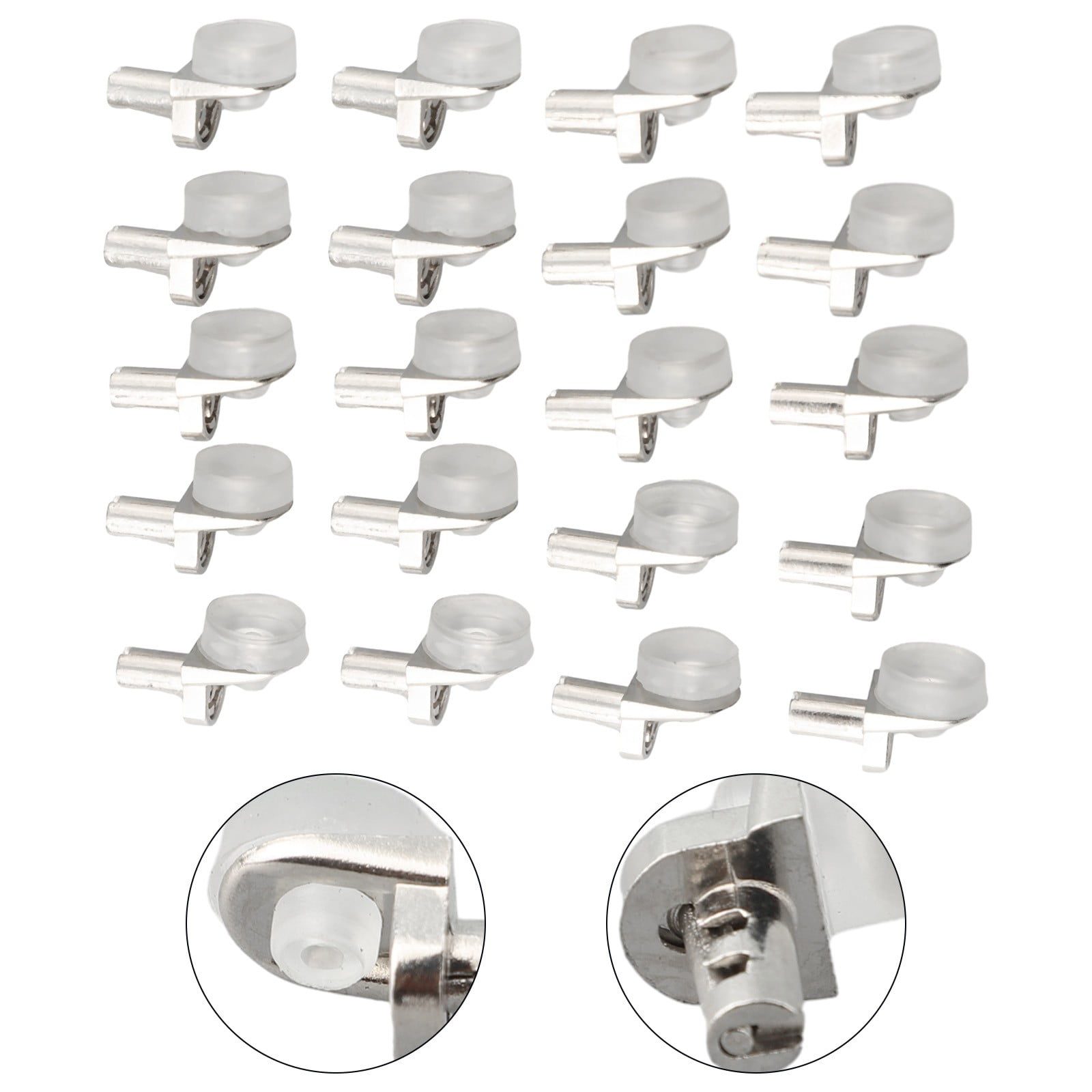 20x Zinc Alloy Glass Shelf Support Clips for Cabinets and Furniture ...