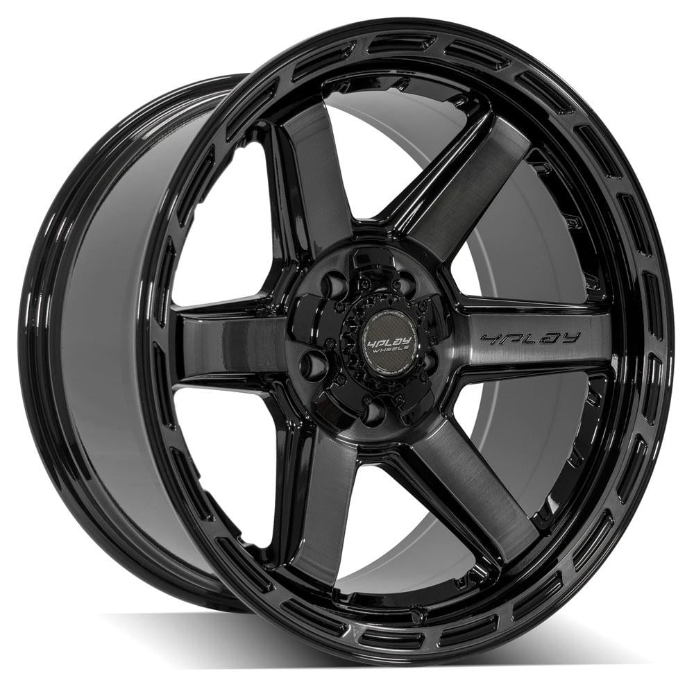 20x10 4PLAY 4P63 Gloss Black Brushed Face Wheel 5x5/5x5.5 (-18mm ...