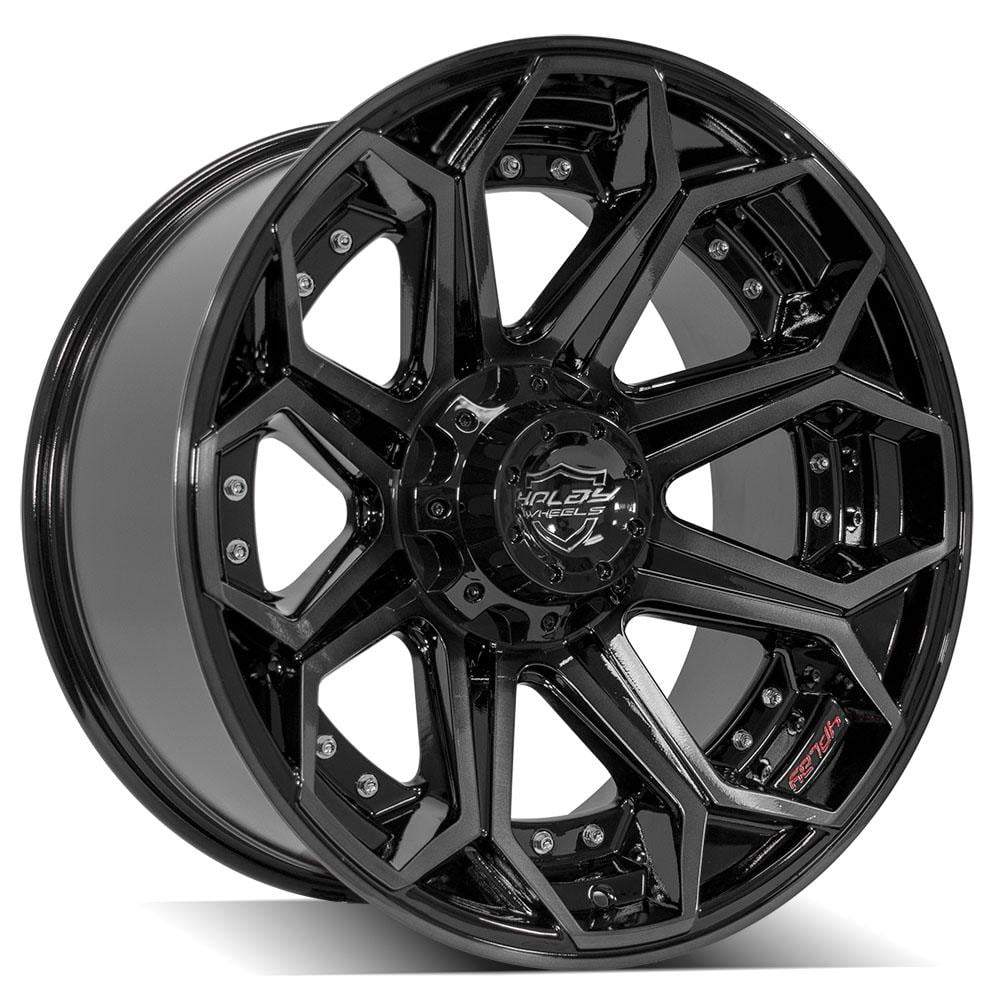 20x10 4PLAY 4P80R Gloss Black Brushed Face Wheel 5x5/5x5.5 (-24mm ...