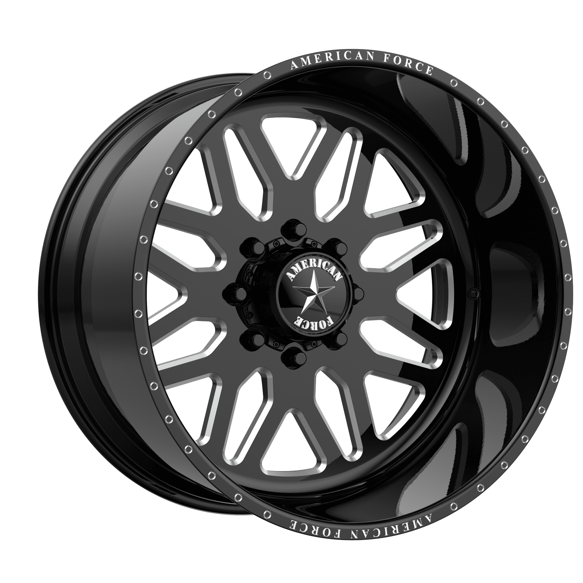 20x10 American Force AFW B02 Trax SS Gloss Black Mach FORGED Wheel ...