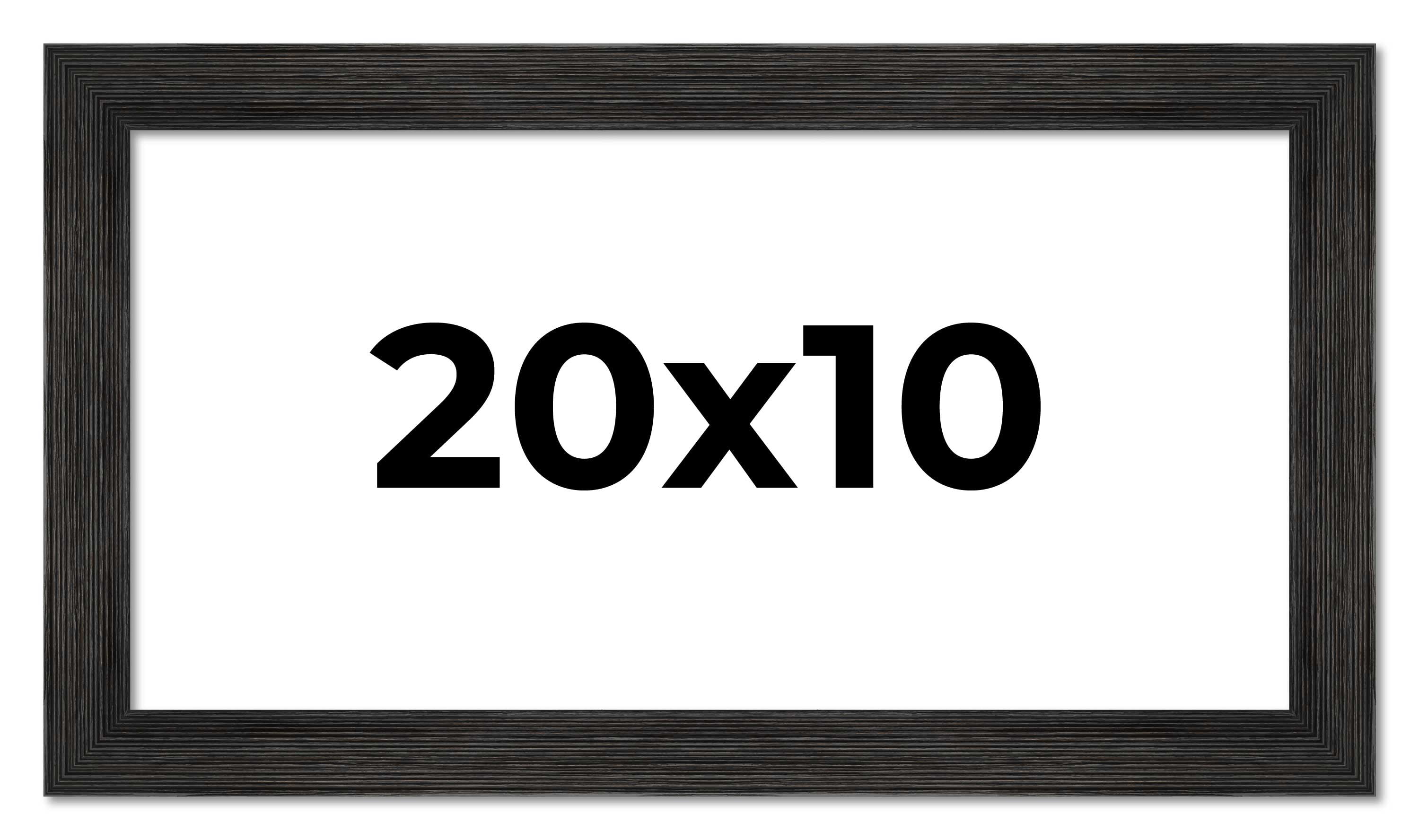 20x10 Black Rustic Wide Barnwood Picture Frame - UV Acrylic, Foam Board ...