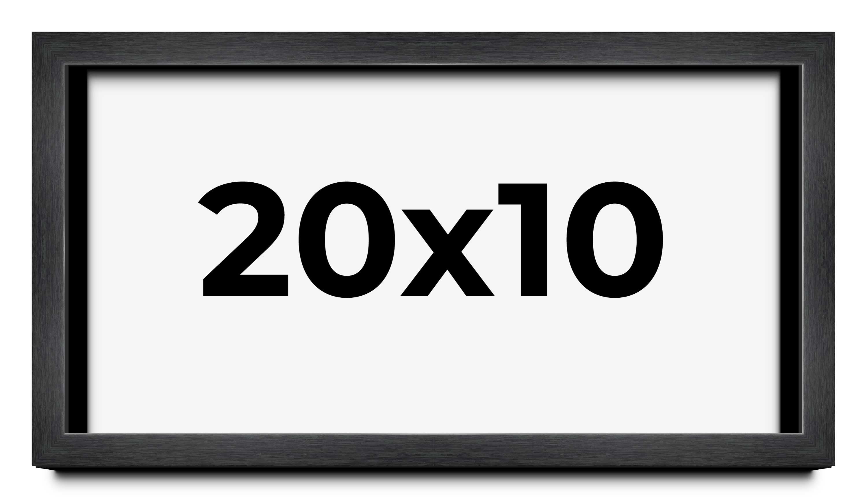 20x10 Frame Black Charcoal Grey Wood Textured Picture Frame | 0.75 Inch ...