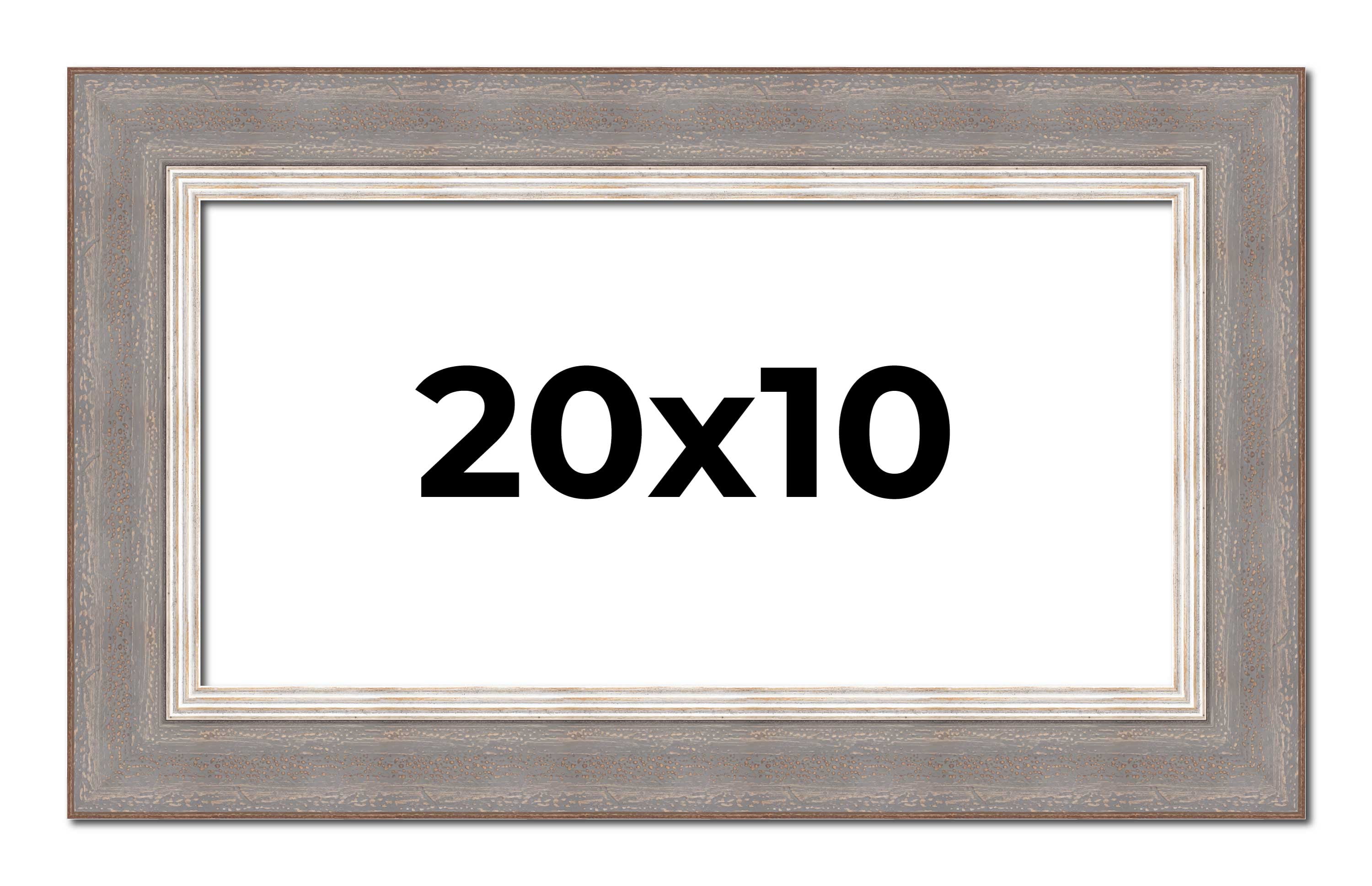 20x10 Frame Grey Real Wood Picture Frame Width 2.75 Inches | Interior ...