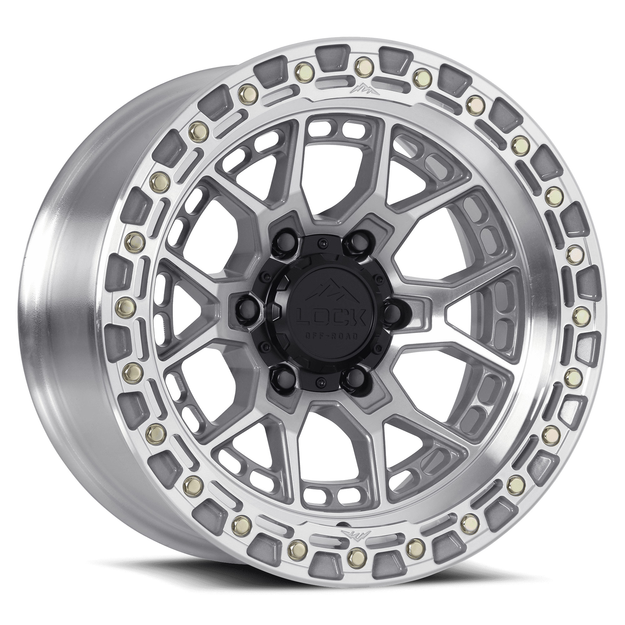 20x10 Lock Off-Road Commando Machine With Clear Coat Wheel 6x135 (-18mm ...