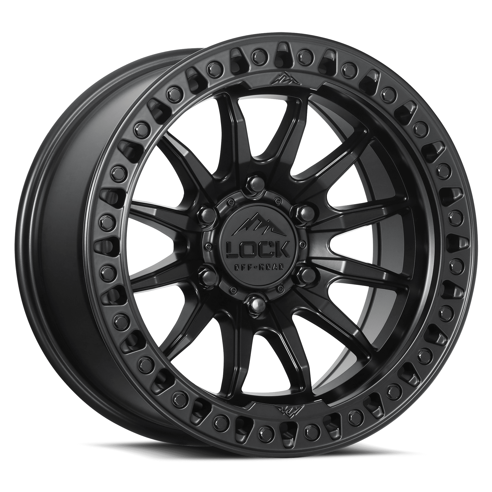 20x10 Lock Off-Road Trail Matte Black With Matte Black Ring Wheel 8x180 ...