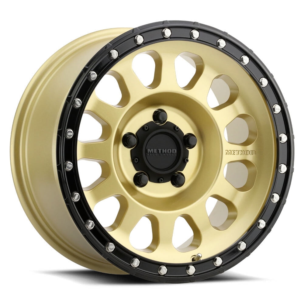 20x10 Method MR315 Gold W/ Black Lip Wheel 5x5.5 (-18mm) Fits select ...