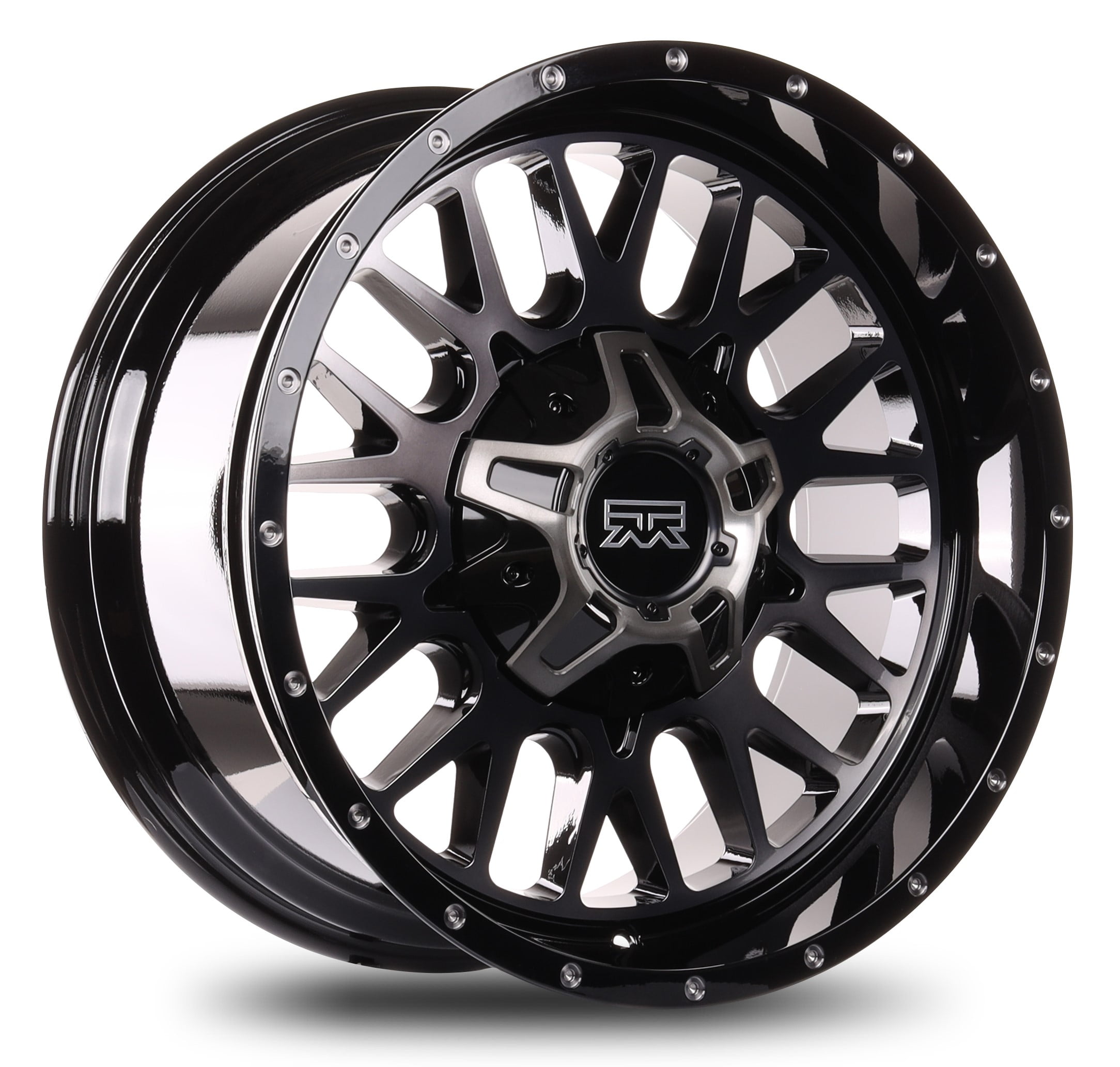 20x10 Mudder Trucker MT937 Sawtooth Black with Gray Tint 6x135 6x139.7 ...