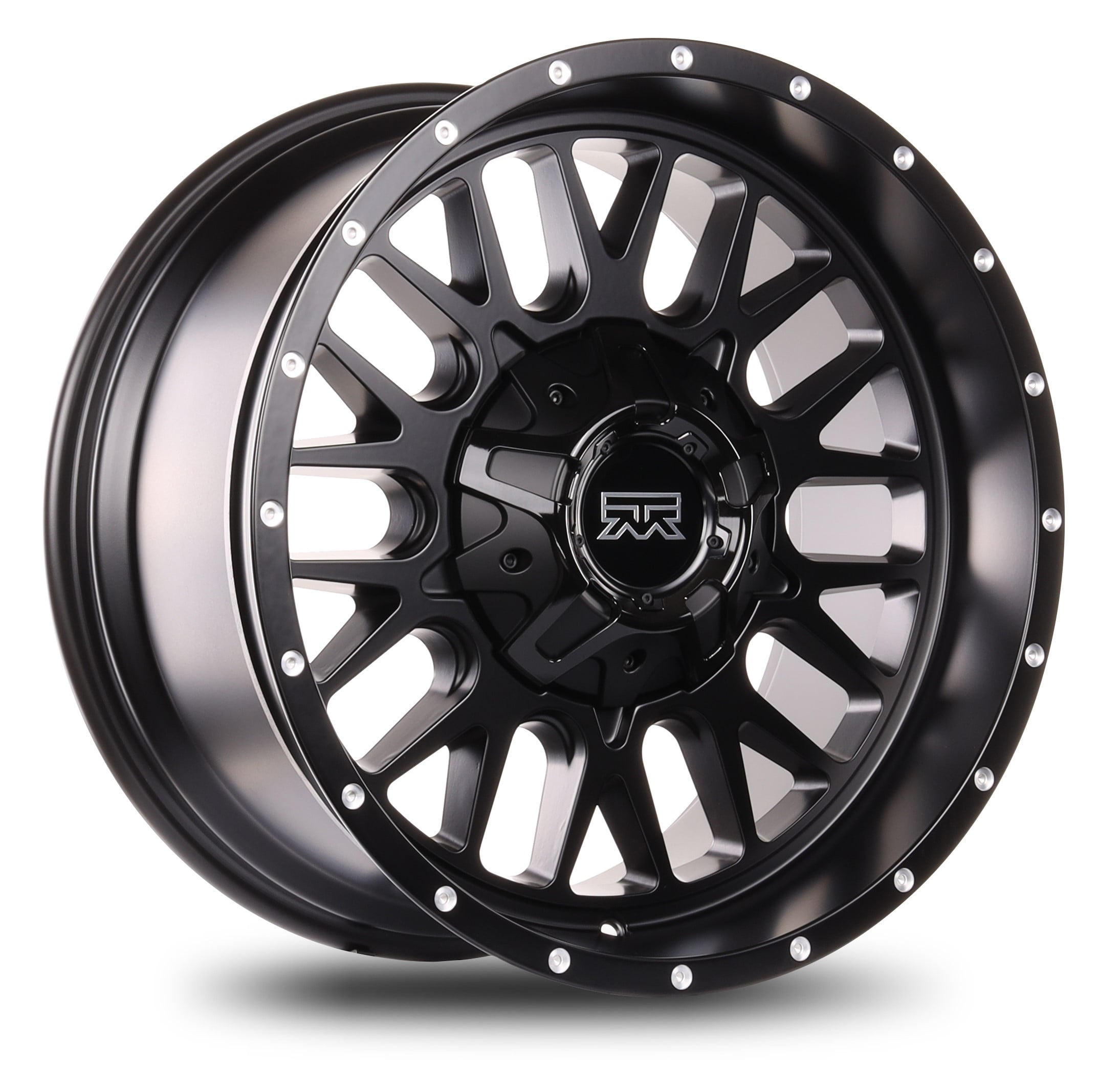 MT937 20x10 Sawtooth Black Wheel Rim, 6x135/6x139.7/6x5.5, ET-18 Offset ...