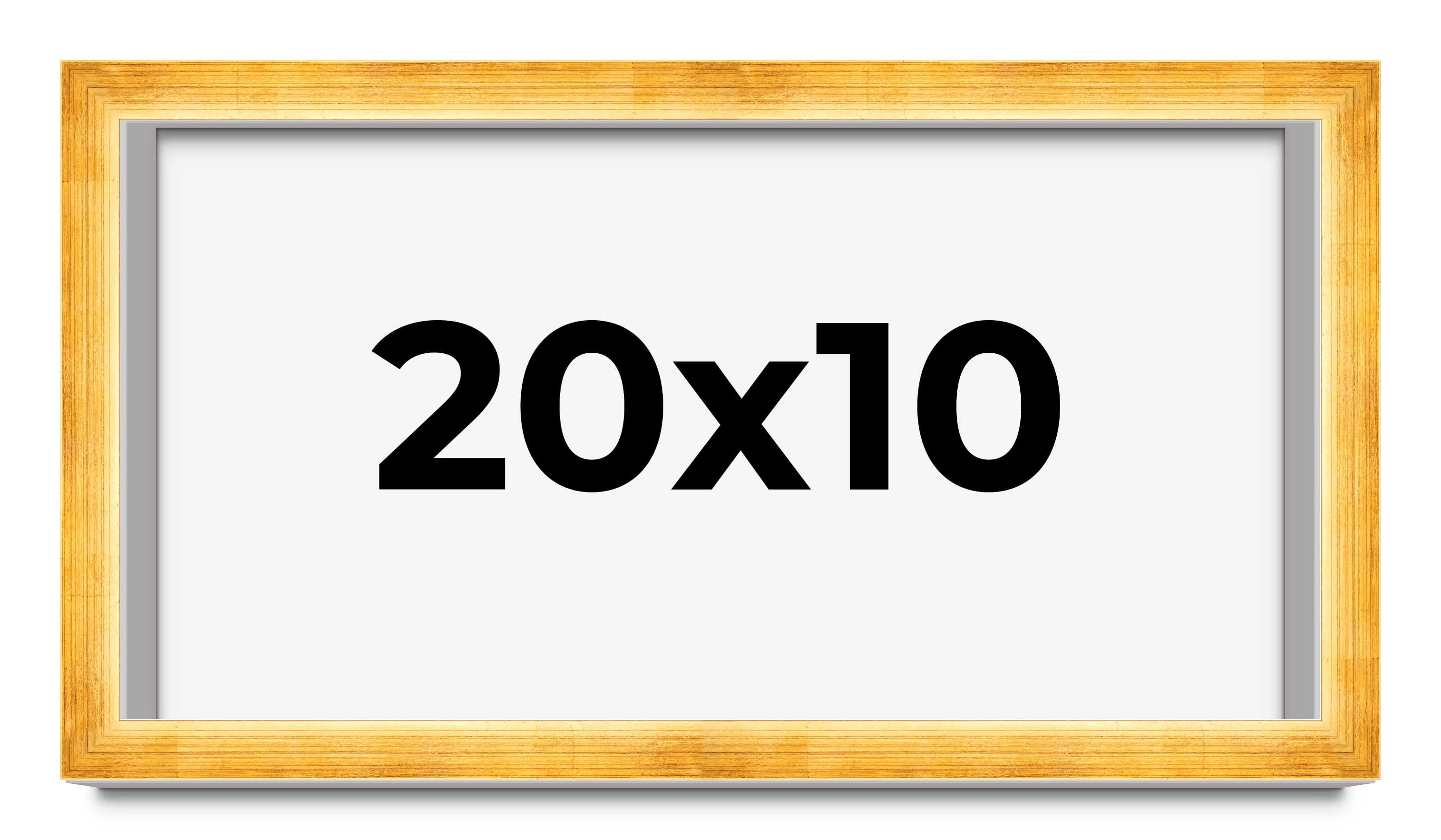 20x10 Shadow Box Frame Gold | 1.625 Inches Deep Real Wood Traditional ...