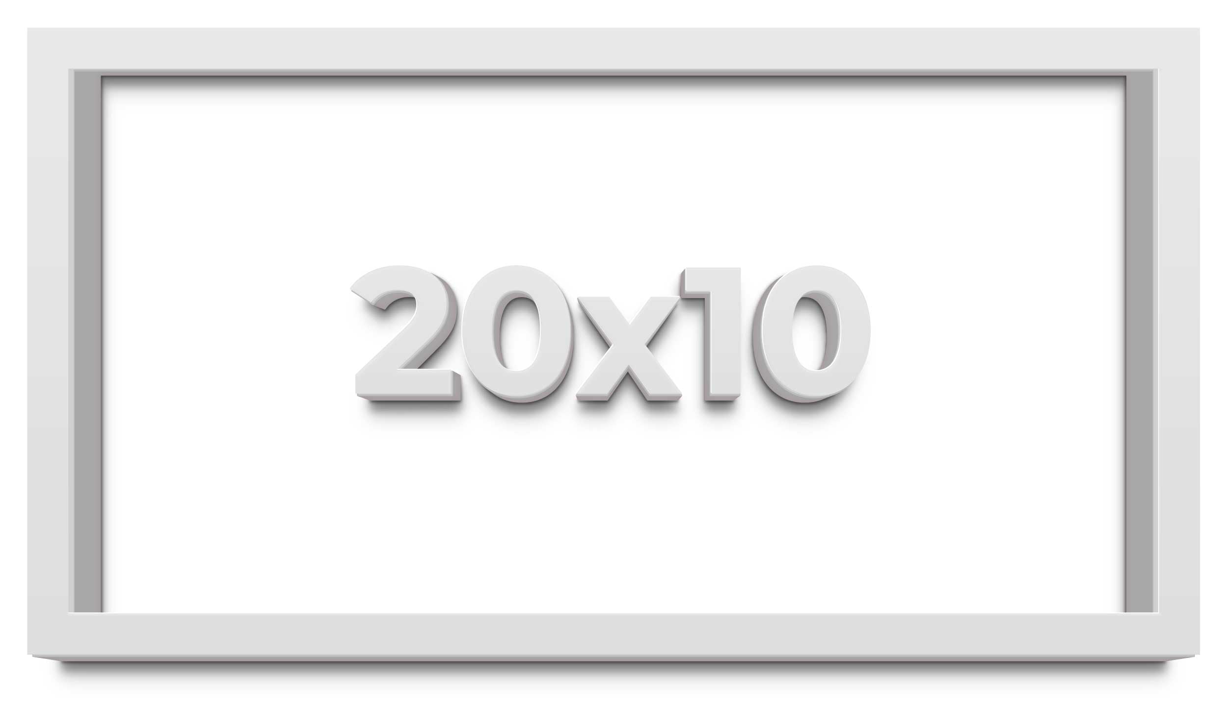 20x10 Shadow Box Frame White | 2 Inches Deep Real Wood Contemporary ...