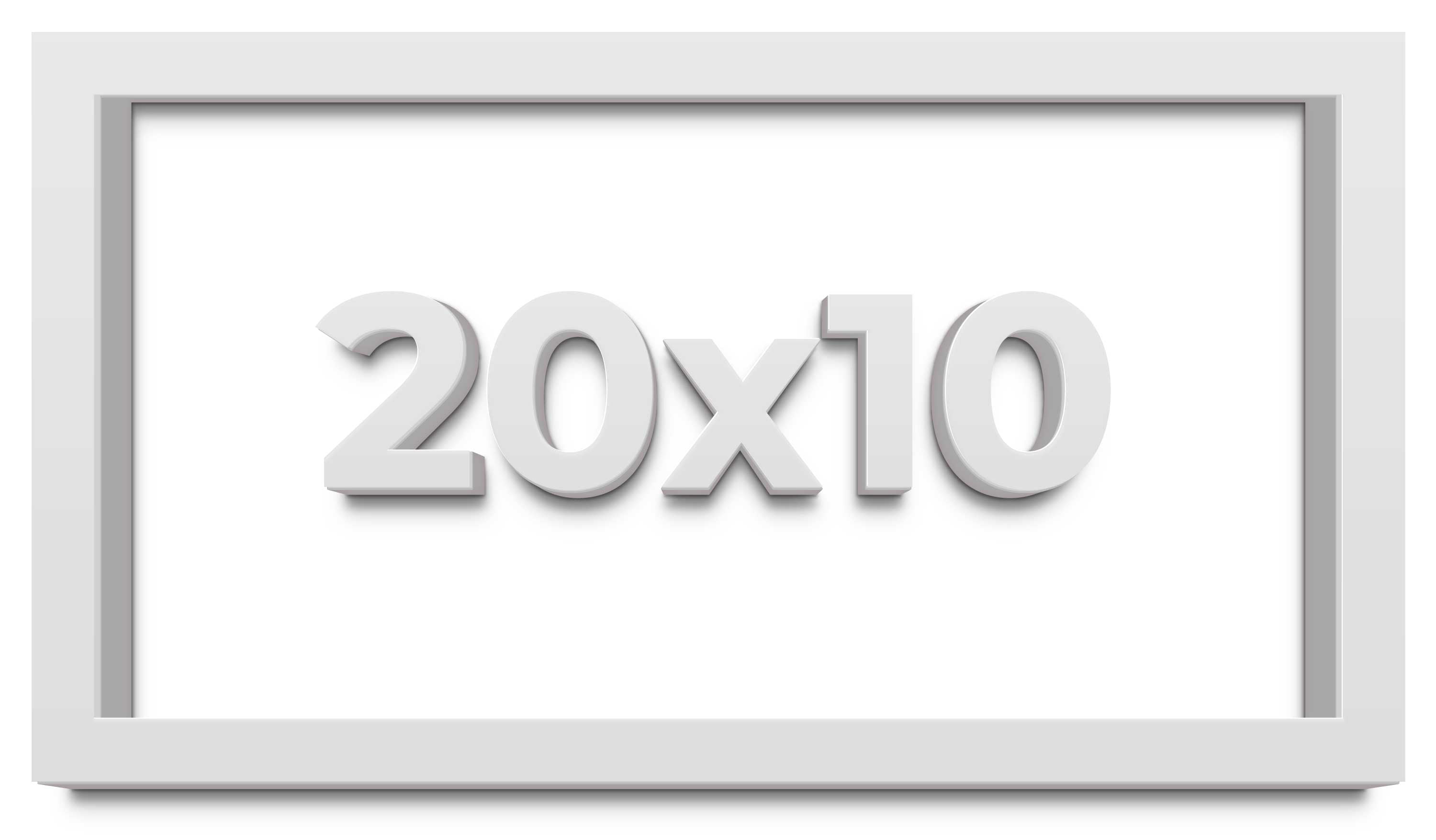 20x10 Shadow Box High Gloss White Display Frame | 1.625 Inches Deep | 1 ...