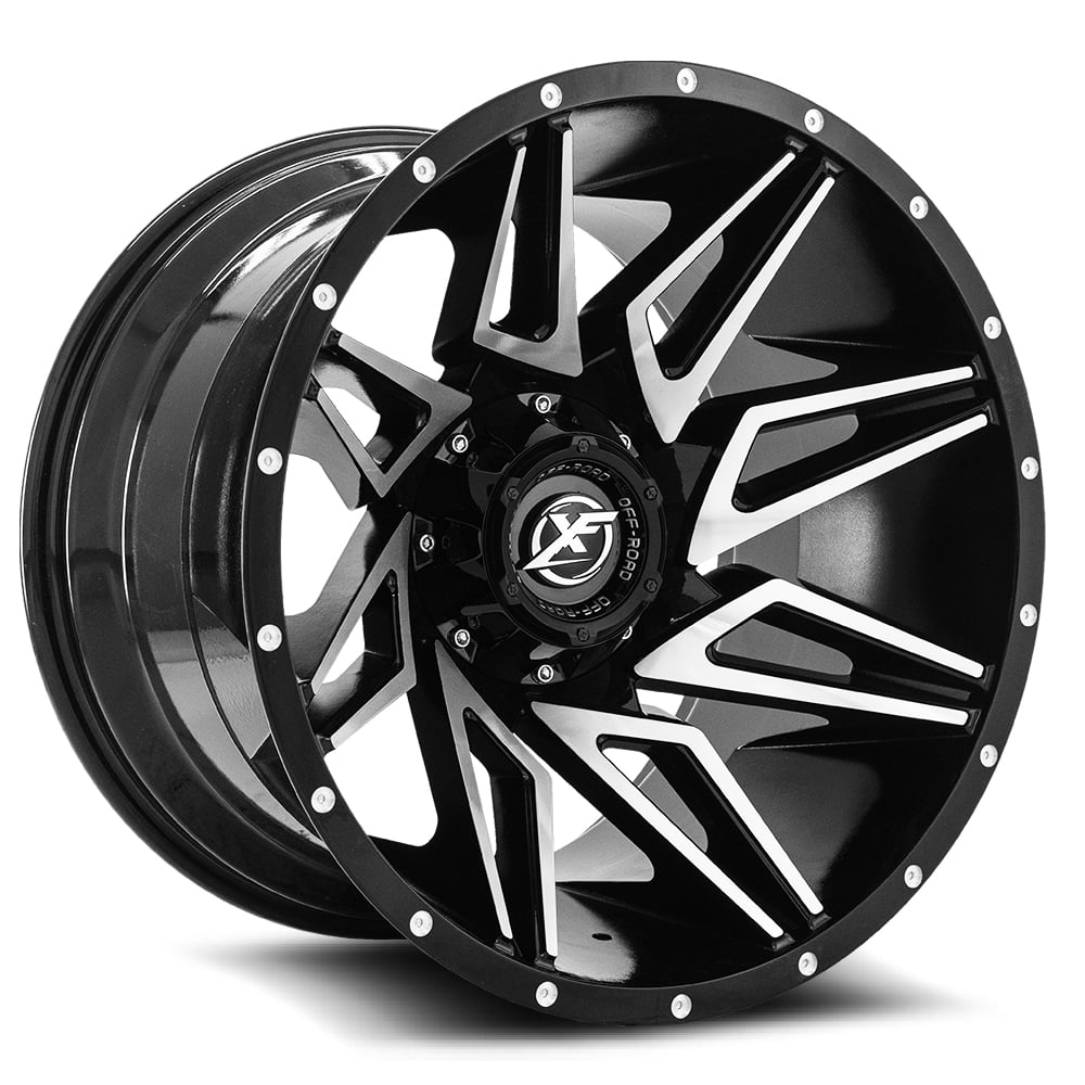 20x10 XF Off-Road XF-218 Gloss Black & Machined Wheel 5x5/5x5.5 (-24mm ...