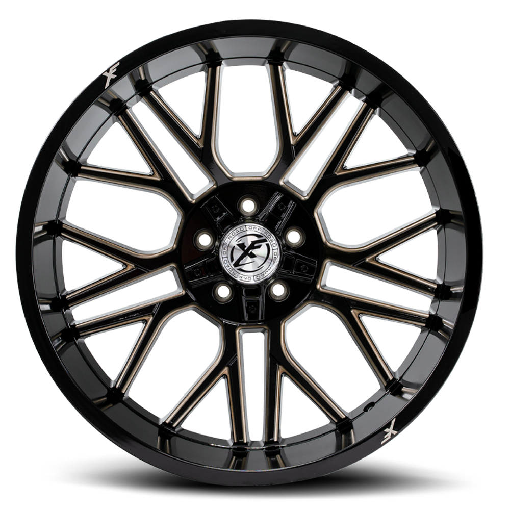 20x10 XF Off-Road XF-235 Gloss Black & Bronze Milled Wheel 5x5/5x5.5 ...