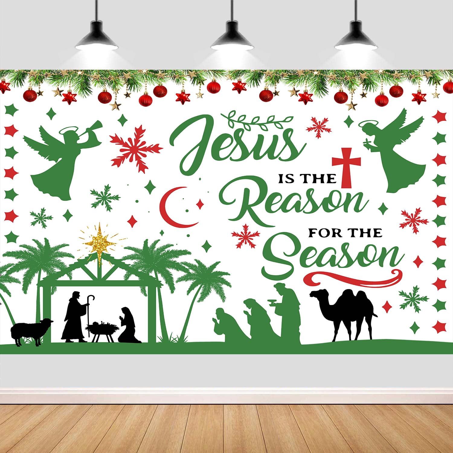 20x10ft Christmas Jesus is The Reason for The Season Backdrop Banner ...