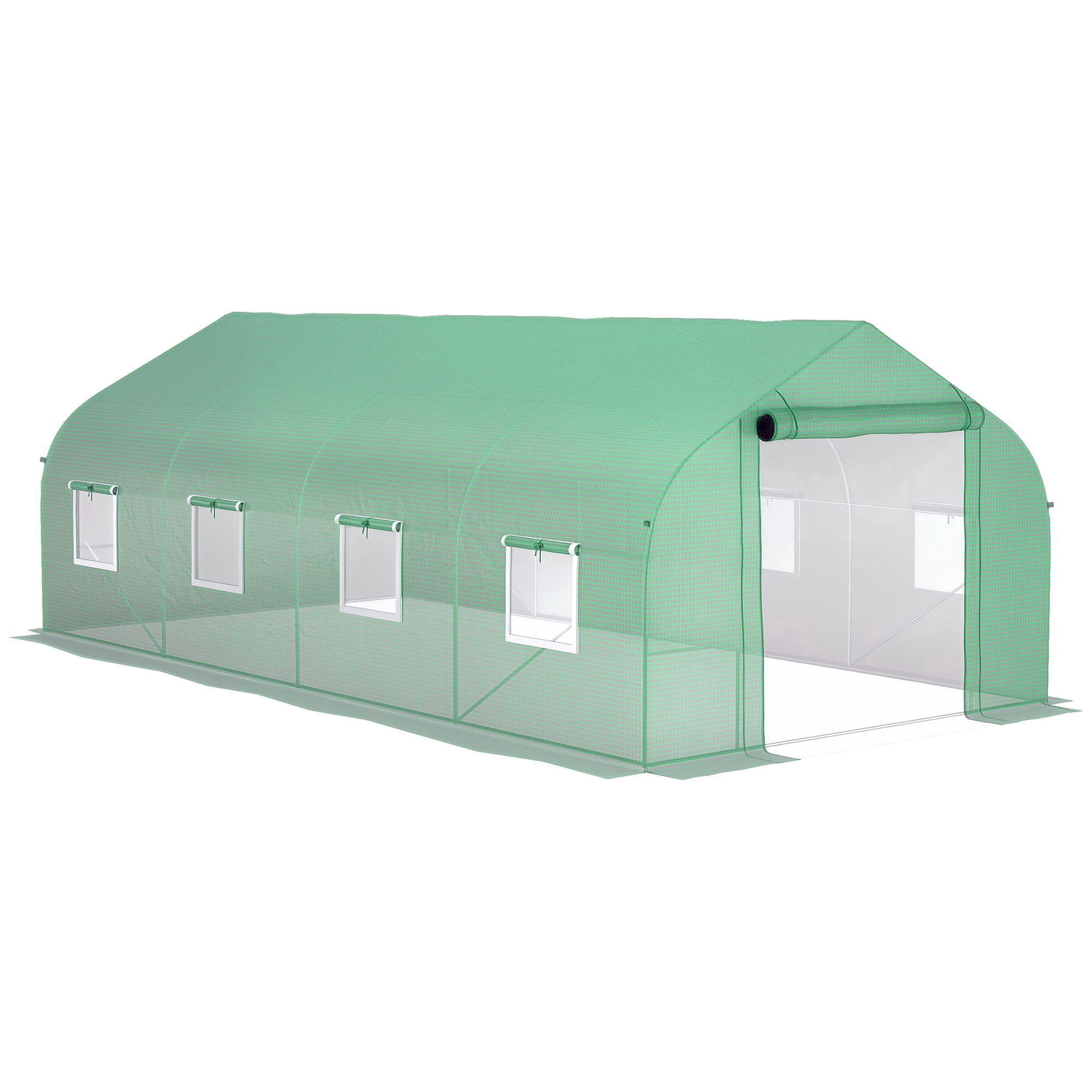 20x10x7 Walk in Tunnel Greenhouse with Zippered Mesh Door 8 Mesh ...