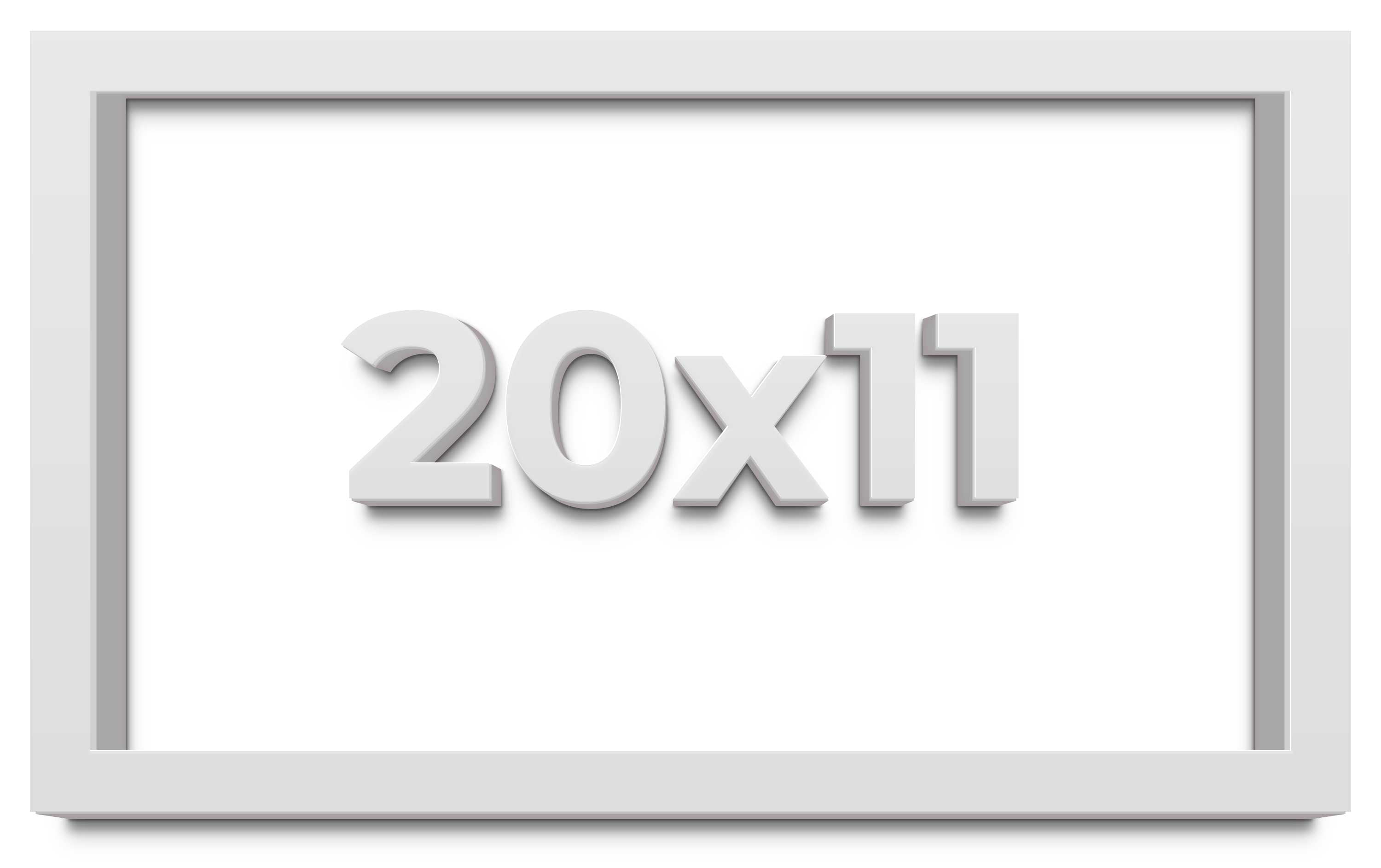 20x11 Shadow Box High Gloss White Display Frame | 1.625 Inches Deep | 1 ...