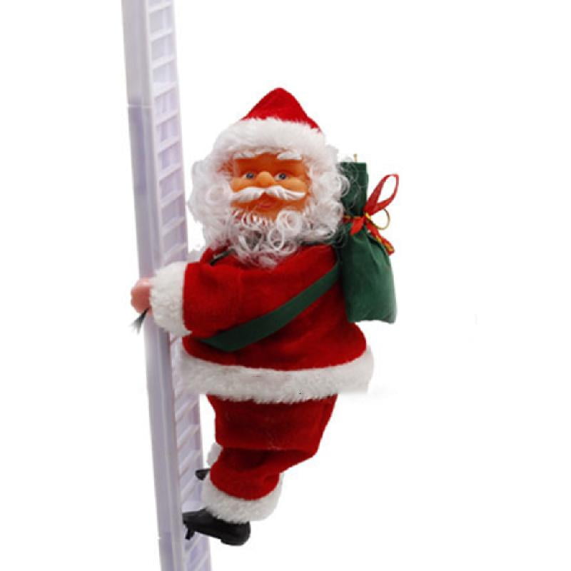 20x12.5cm/7.87x4.92in Funny Electric Santa Claus Climbing Ladder Funny ...