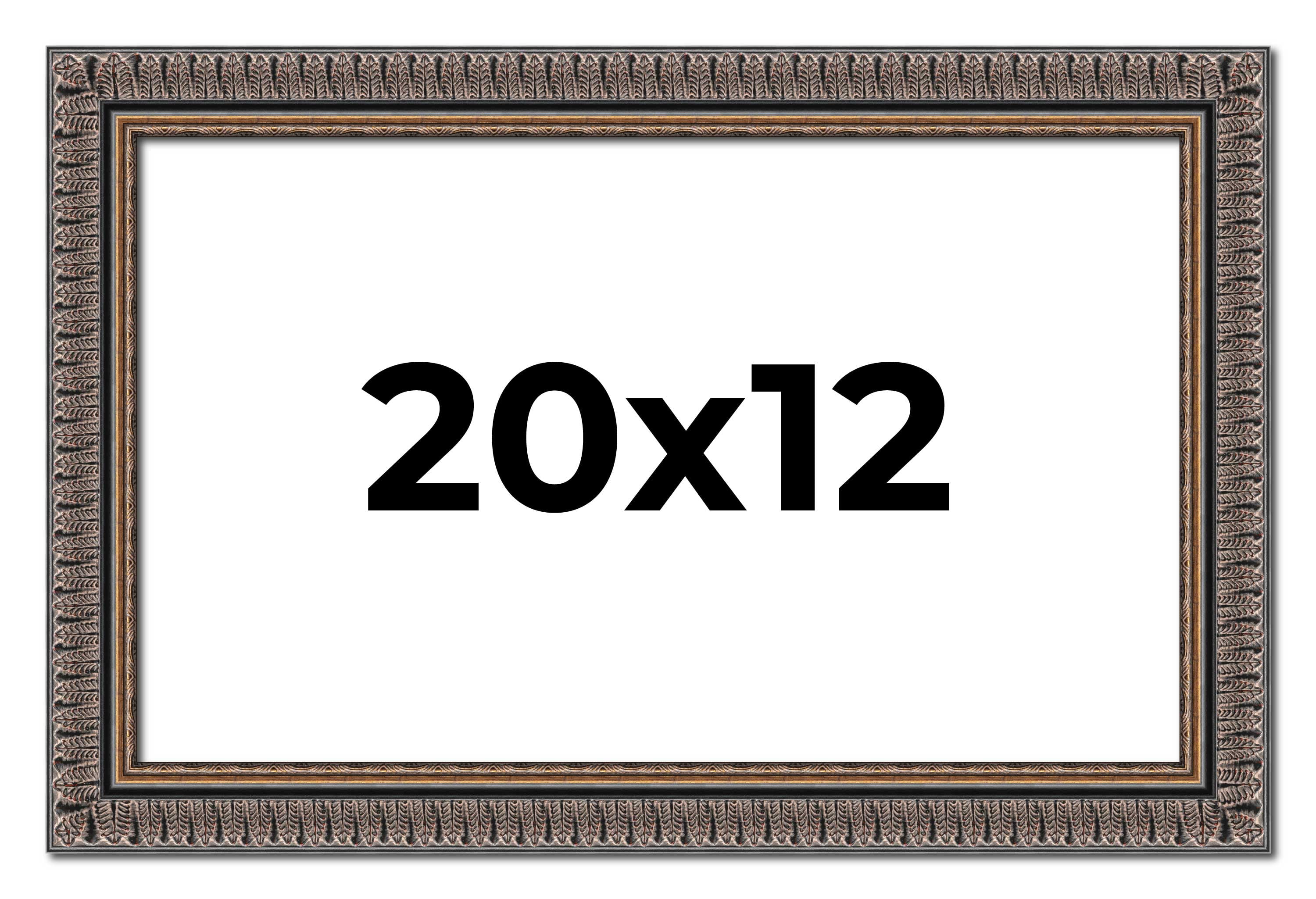 20x12 Frame Black Feather Payton Ornate Solid Wood Picture Frame Width ...